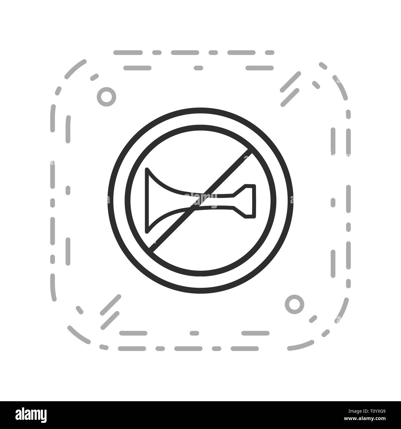Illustration Audible warning devices prohibited Icon Stock Photo - Alamy