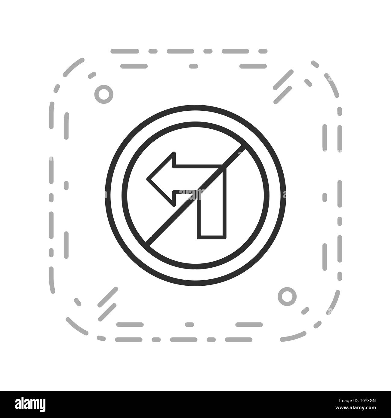 Illustration No left turn Icon Stock Photo - Alamy