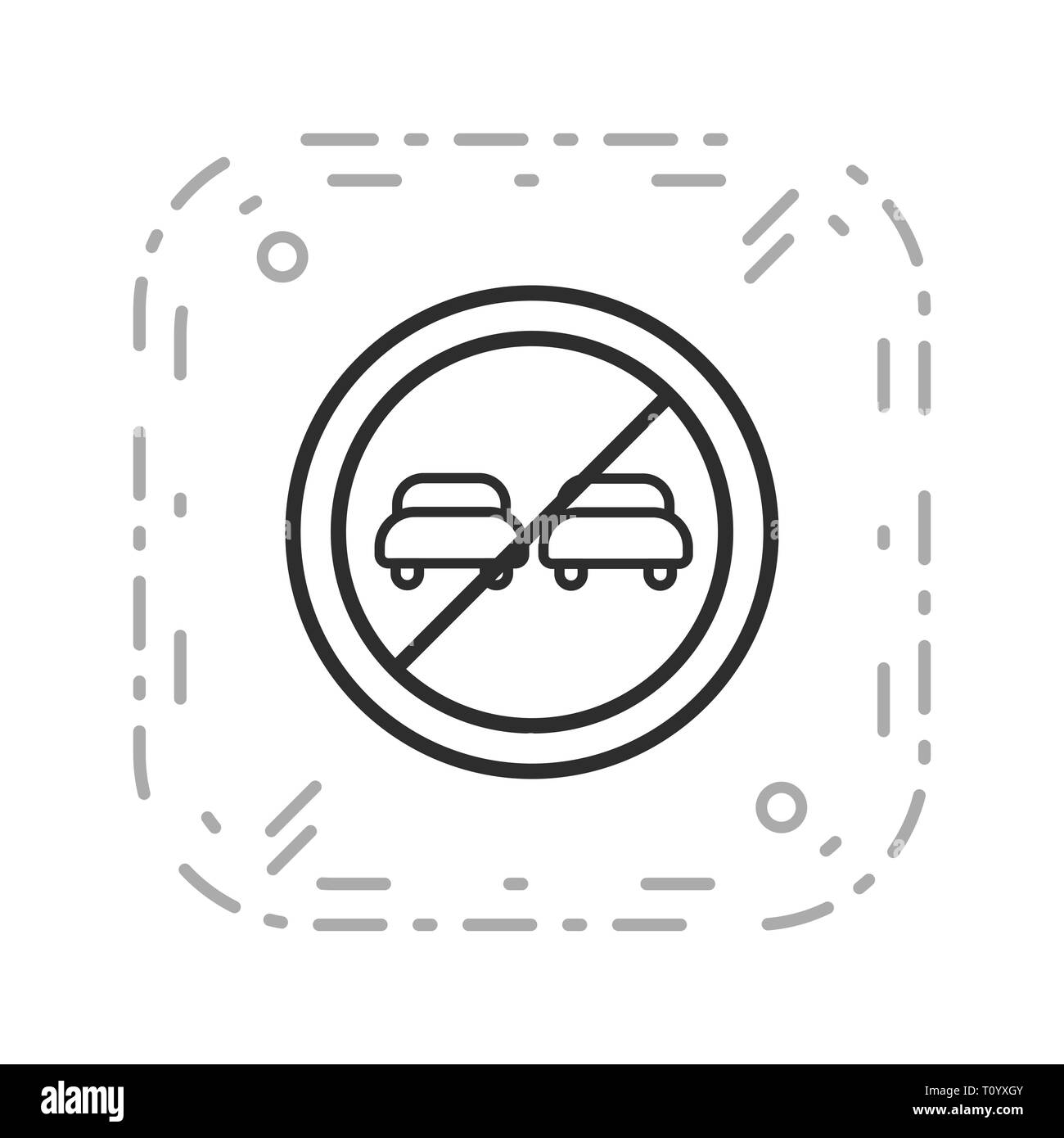 Illustration Overtaking prohibited Icon Stock Photo - Alamy