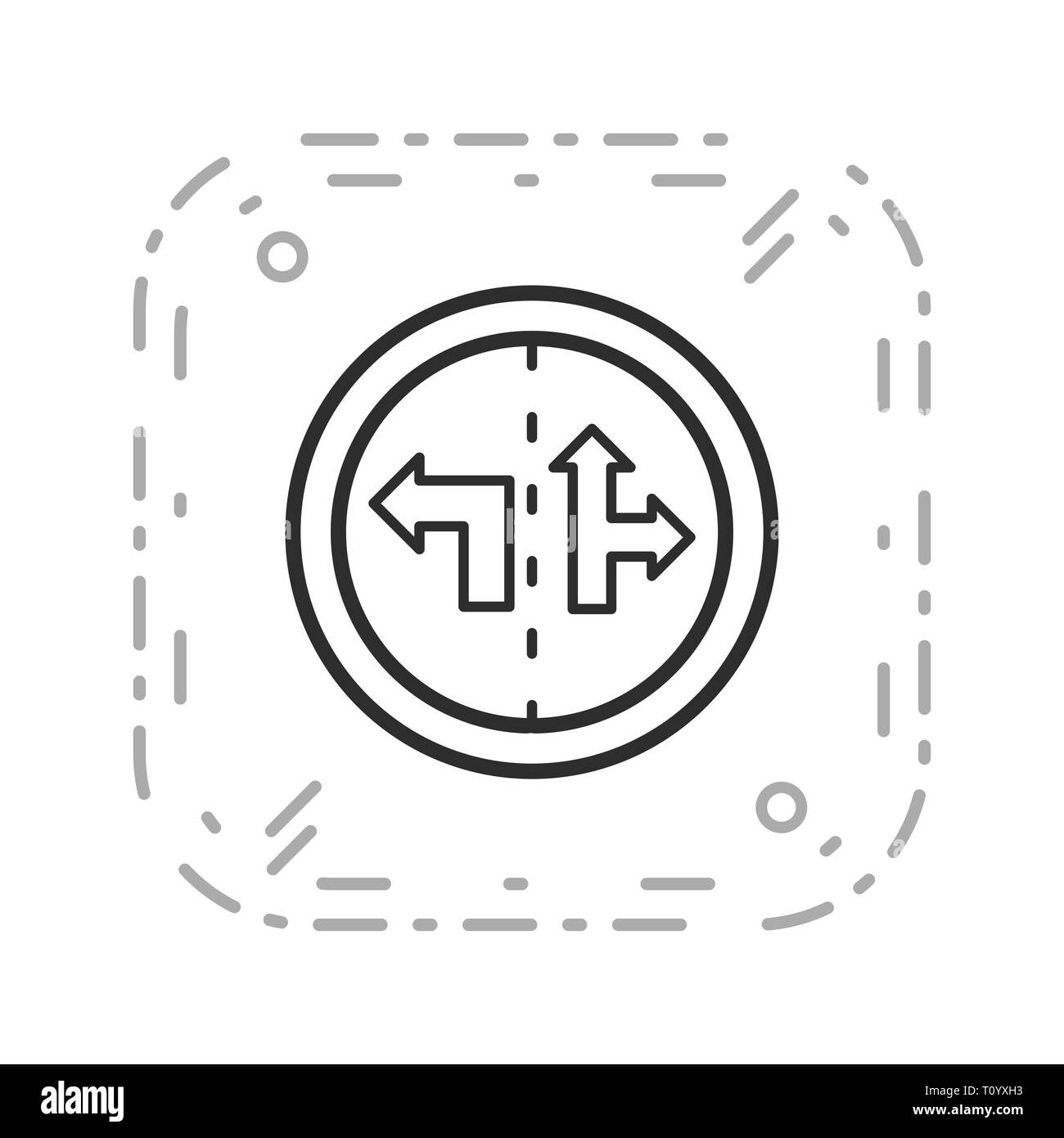 Illustration Lane control sign Icon Stock Photo - Alamy