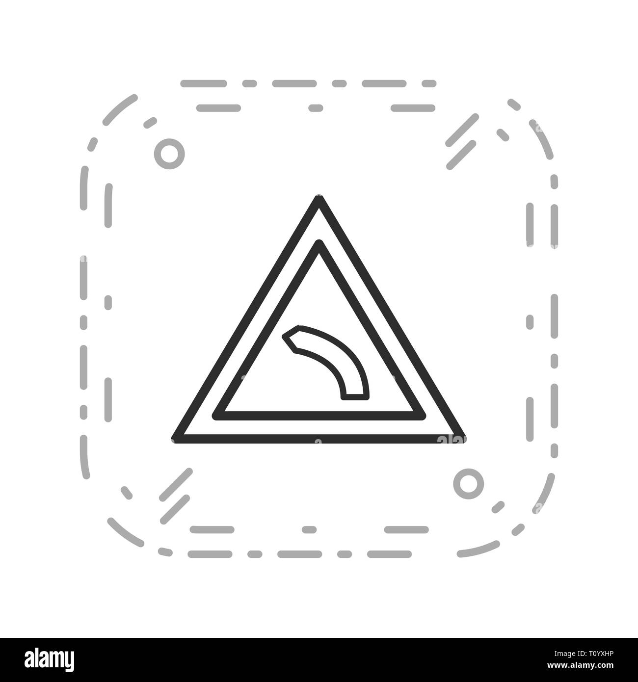 Illustration Left bend Icon Stock Photo - Alamy