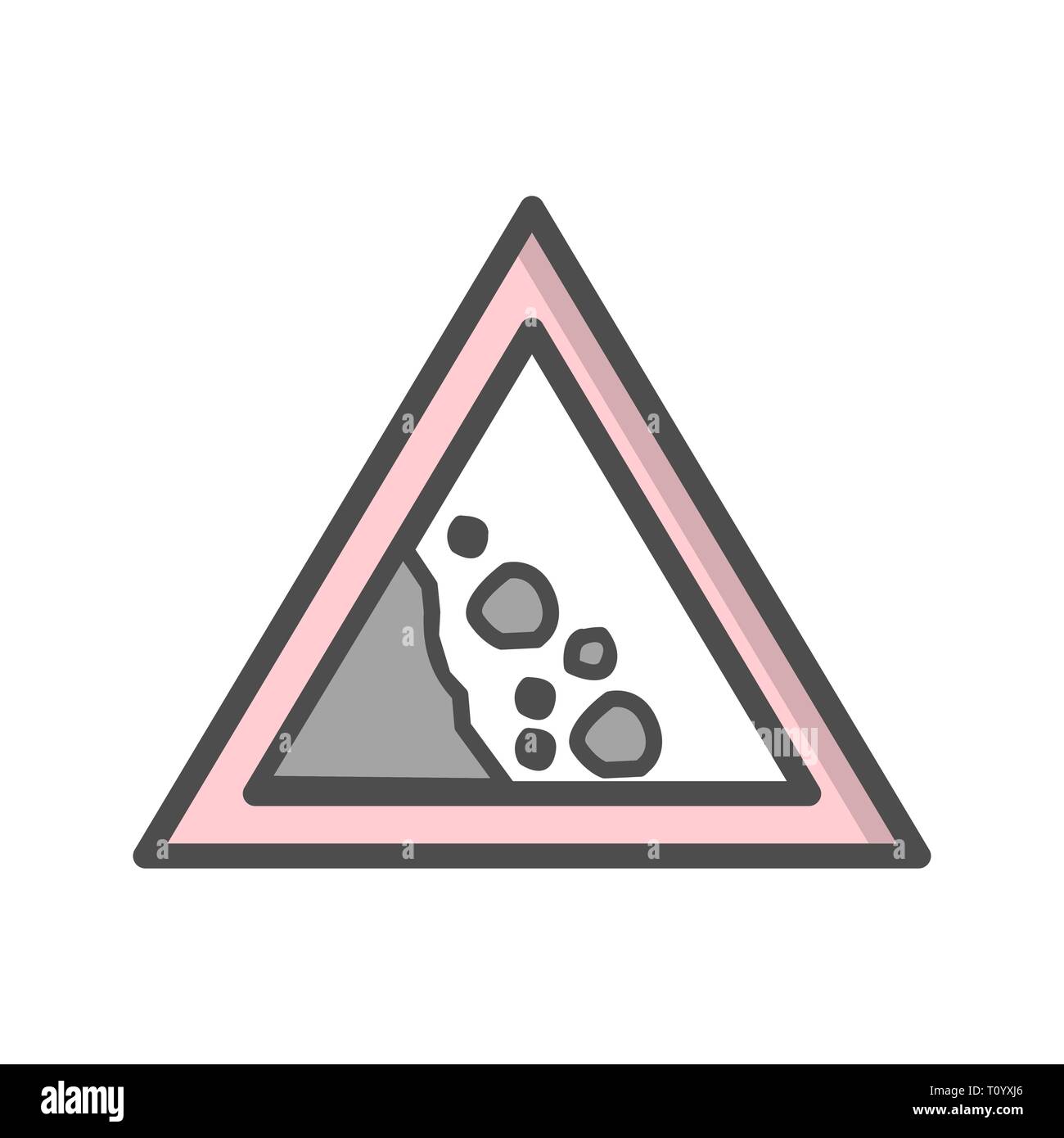 Illustration Falling rock Icon Stock Photo - Alamy