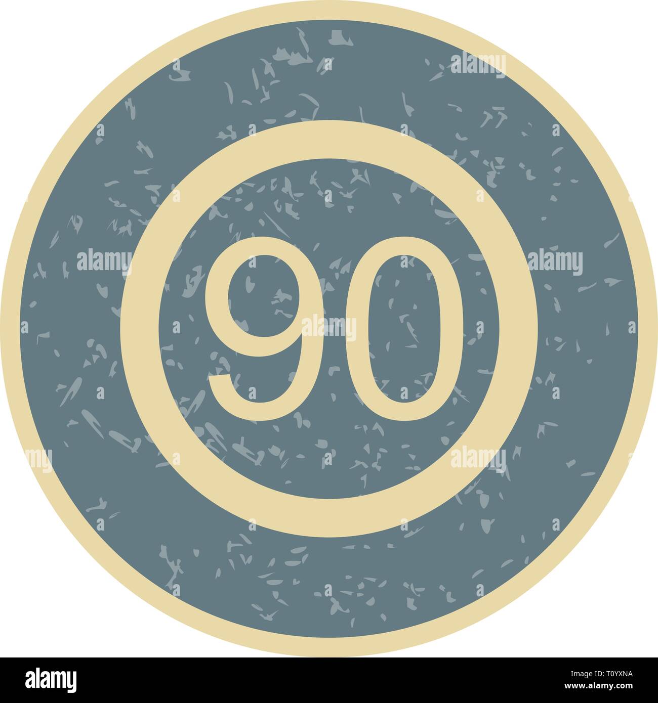 Illustration Speed limit 90 Icon Stock Photo - Alamy