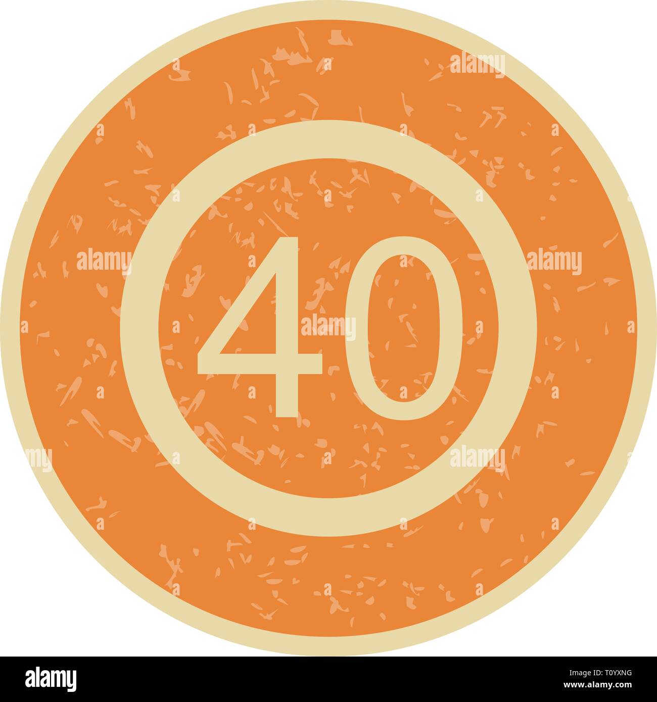 Illustration Speed limit 40 Icon Stock Photo - Alamy