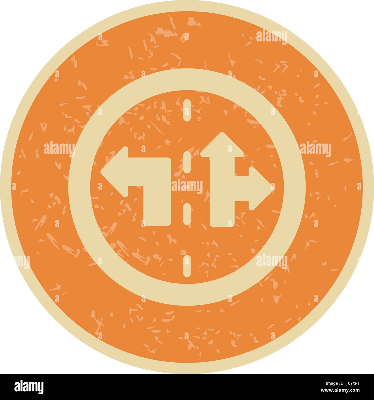 Illustration Lane control sign Icon Stock Photo - Alamy