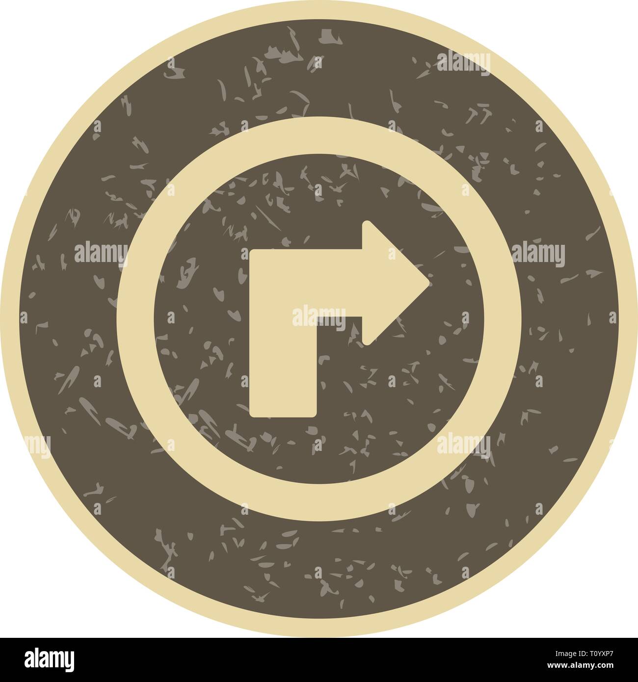 Illustration Turn to the Right Icon Stock Photo - Alamy