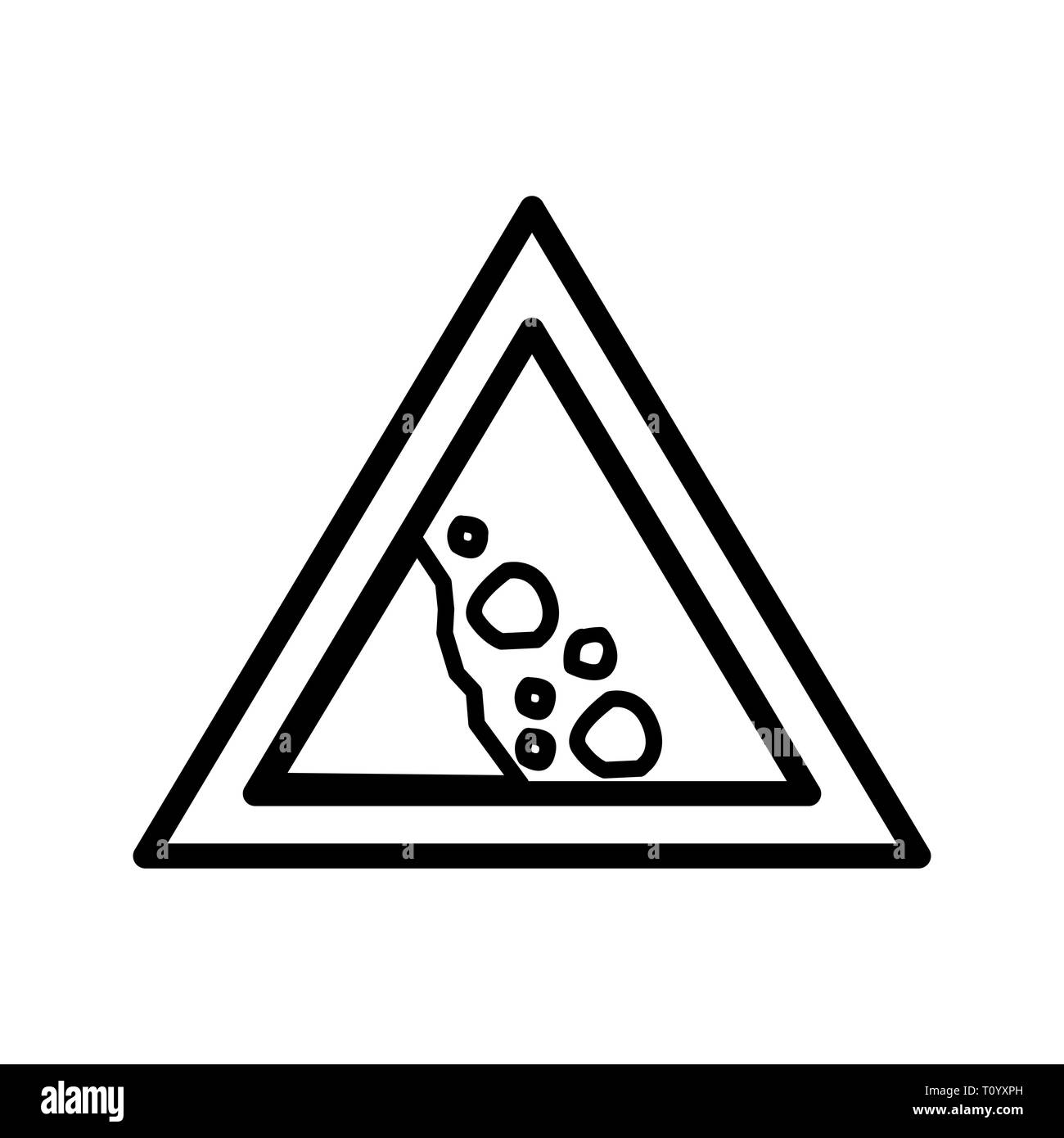 Illustration Falling rock Icon Stock Photo - Alamy