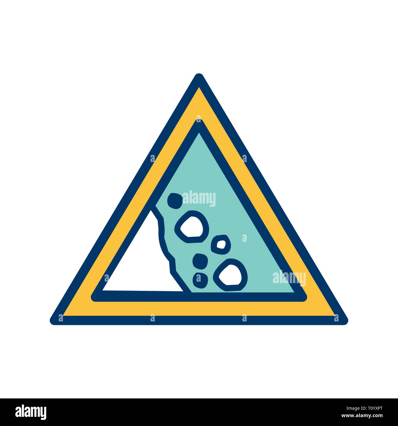 Illustration Falling rock Icon Stock Photo - Alamy