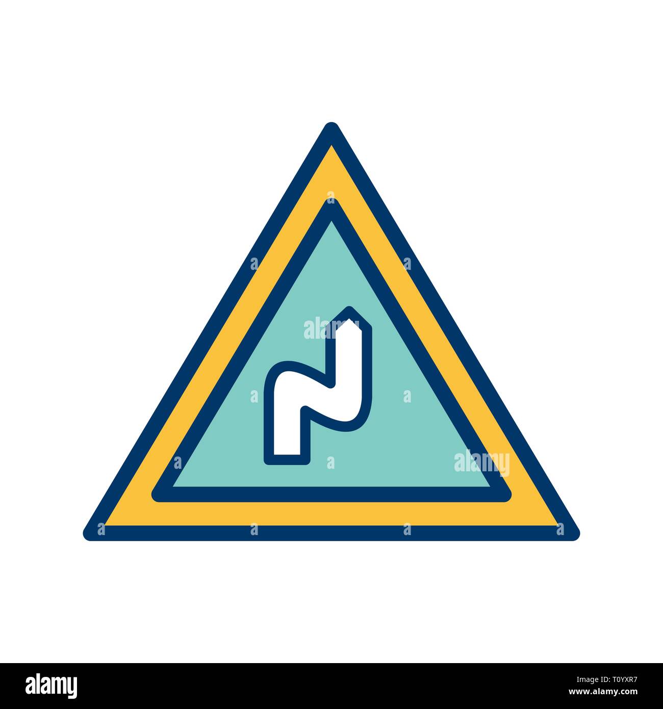 Double bend road sign Cut Out Stock Images & Pictures - Alamy