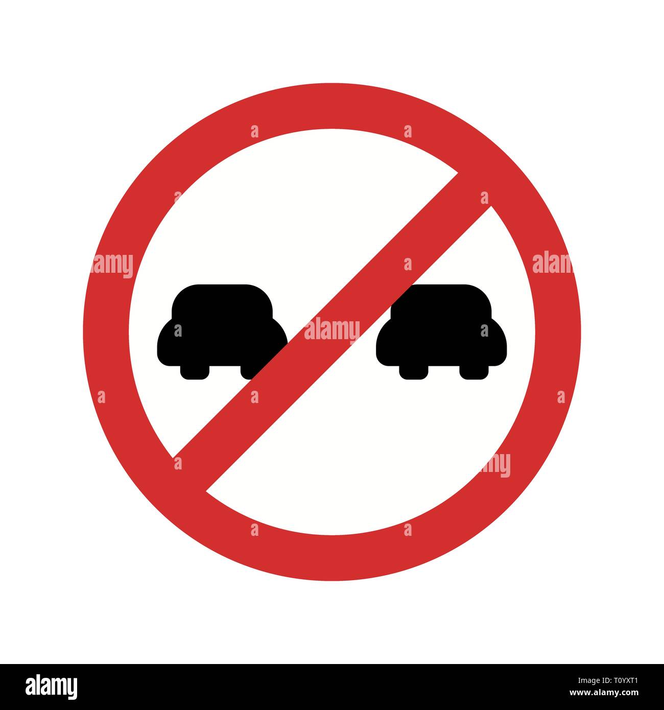 Illustration Overtaking prohibited Icon Stock Photo - Alamy