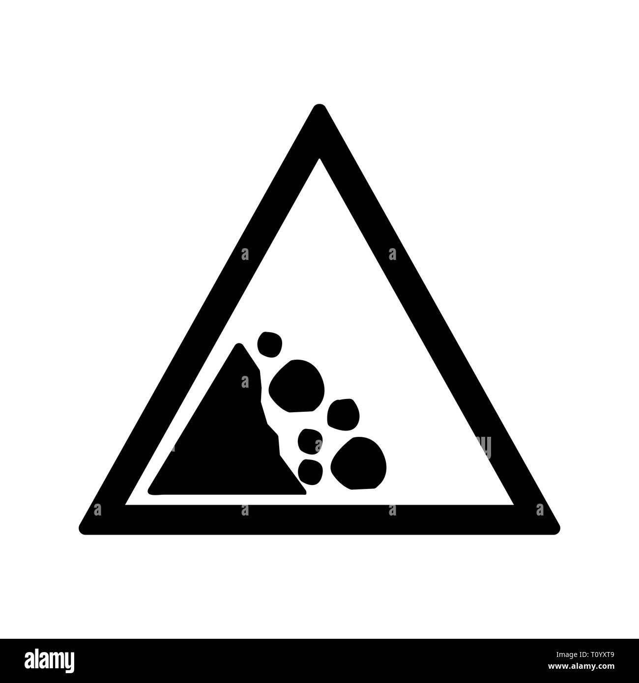 Illustration Falling rock Icon Stock Photo - Alamy