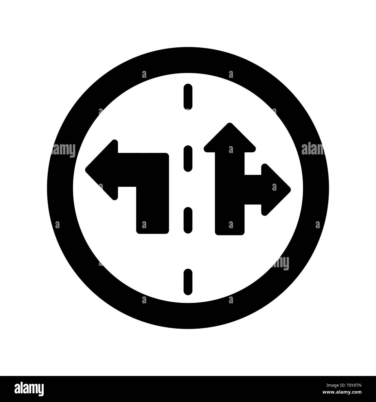 Illustration Lane control sign Icon Stock Photo - Alamy