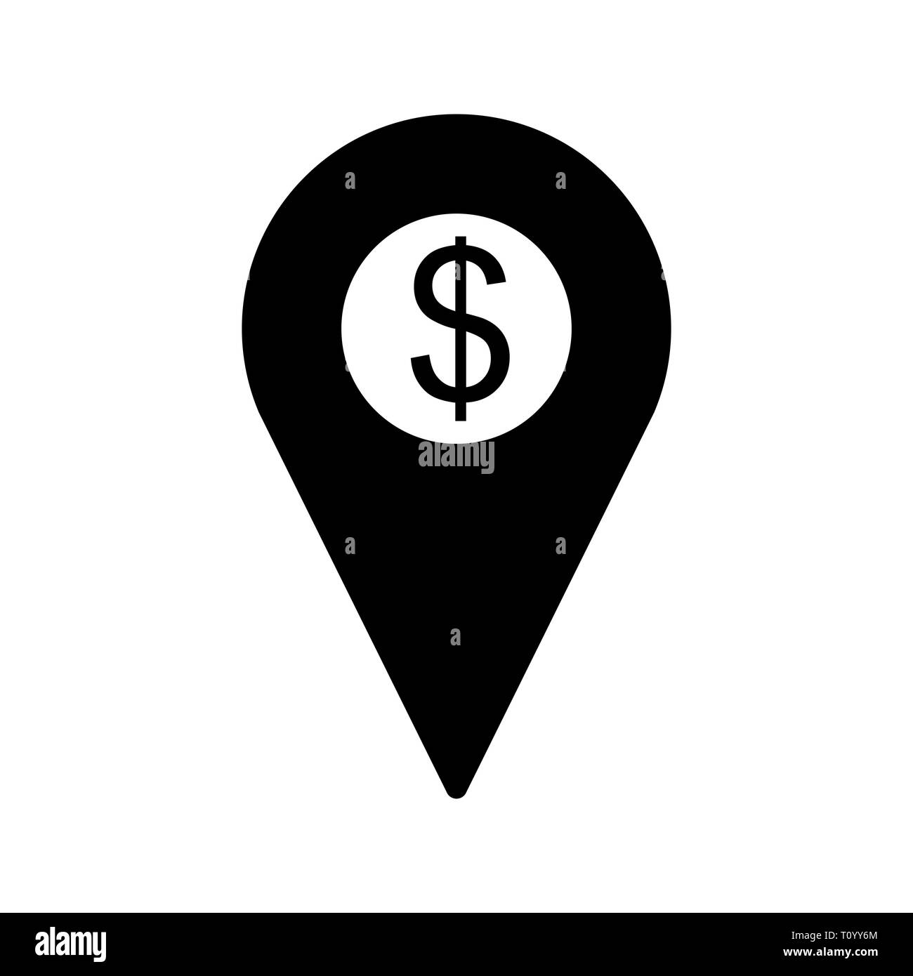 Location map dollar sign Cut Out Stock Images & Pictures - Alamy