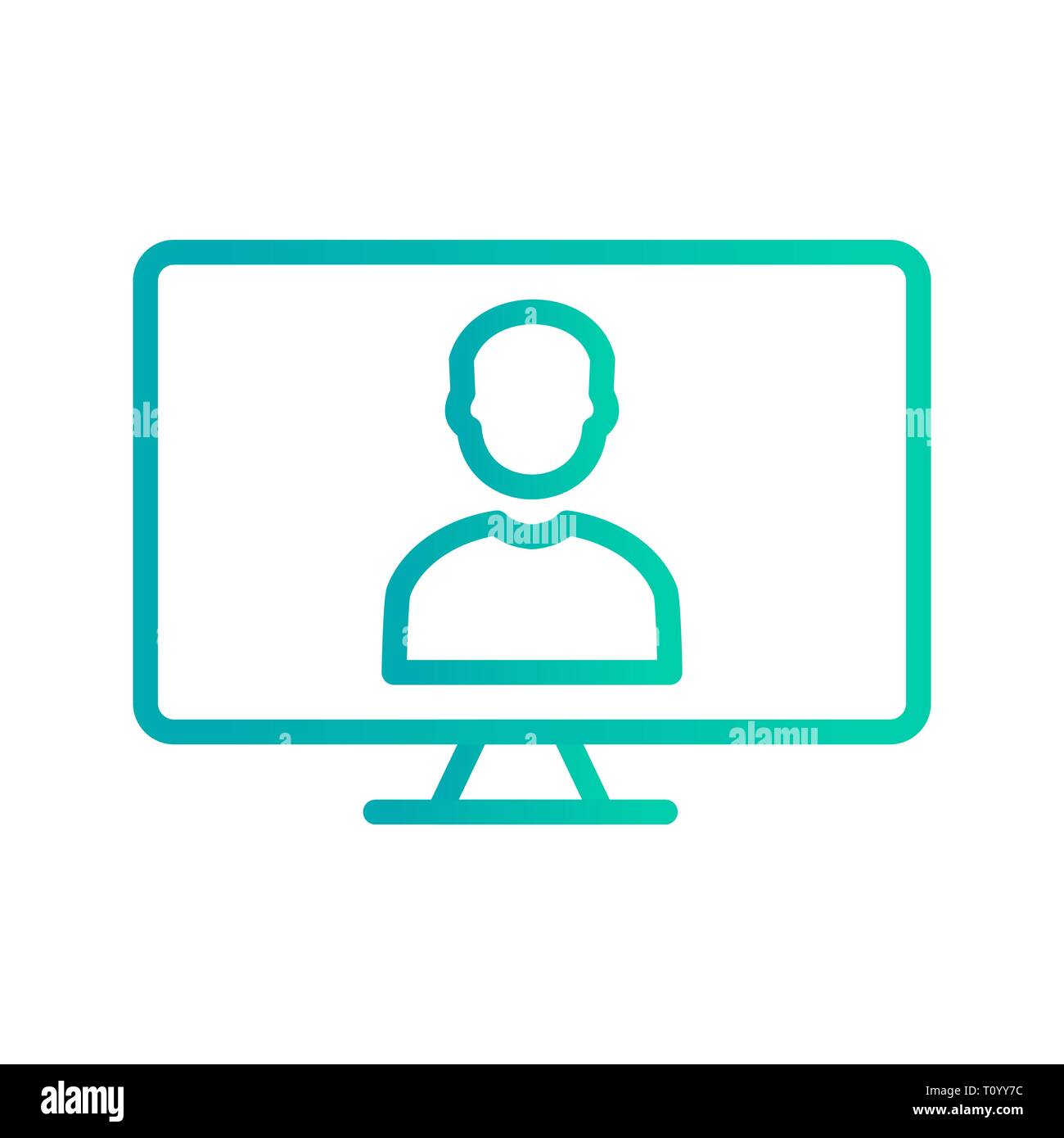 Illustration Online Work Icon Stock Photo - Alamy