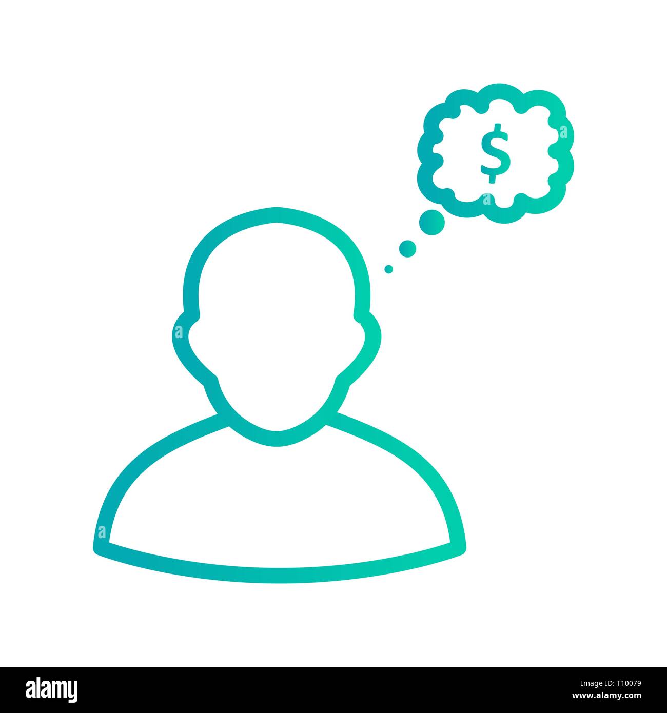 Illustration Business thinking Icon Stock Photo - Alamy