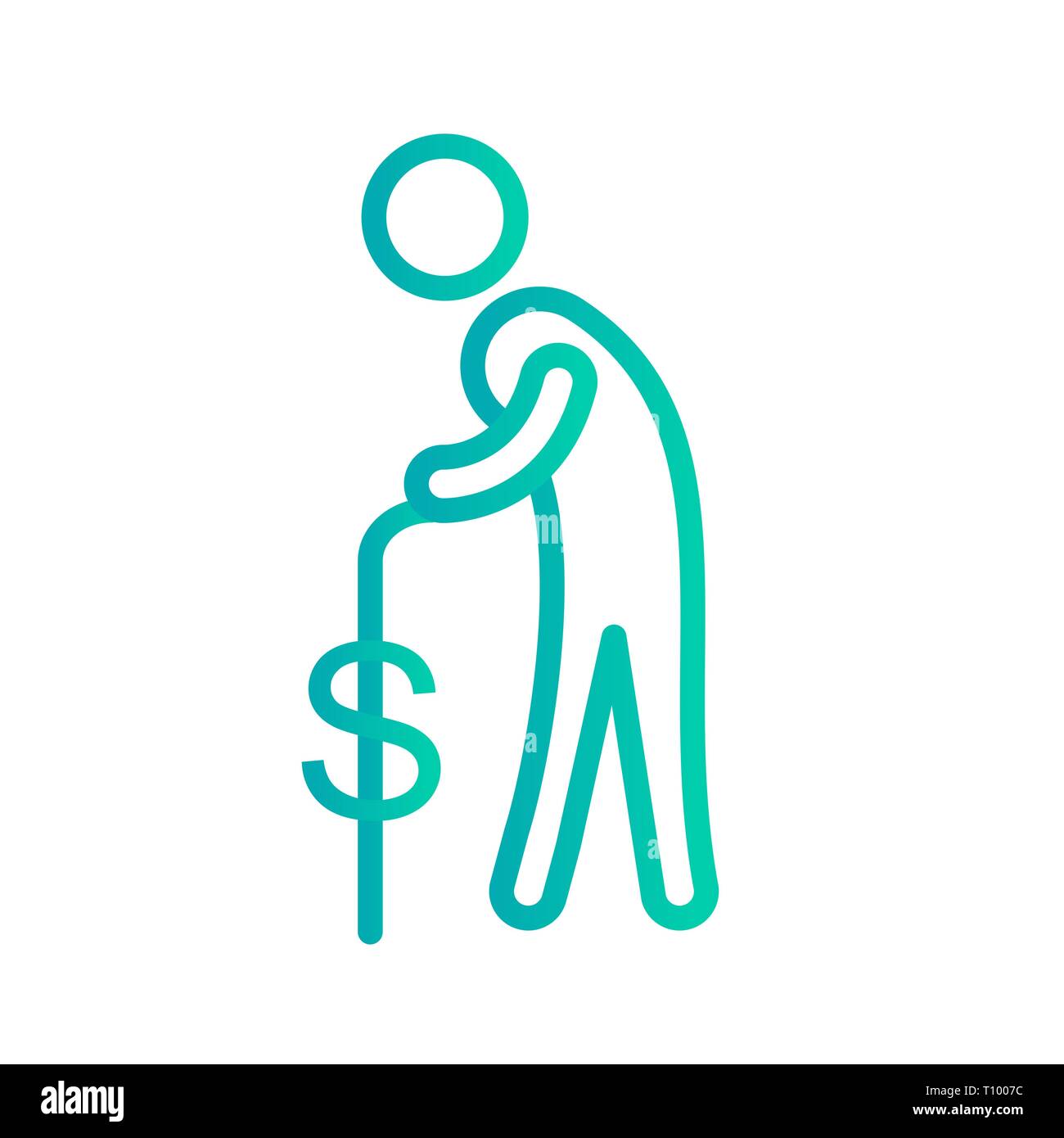 Pension money icon outline Cut Out Stock Images & Pictures - Alamy