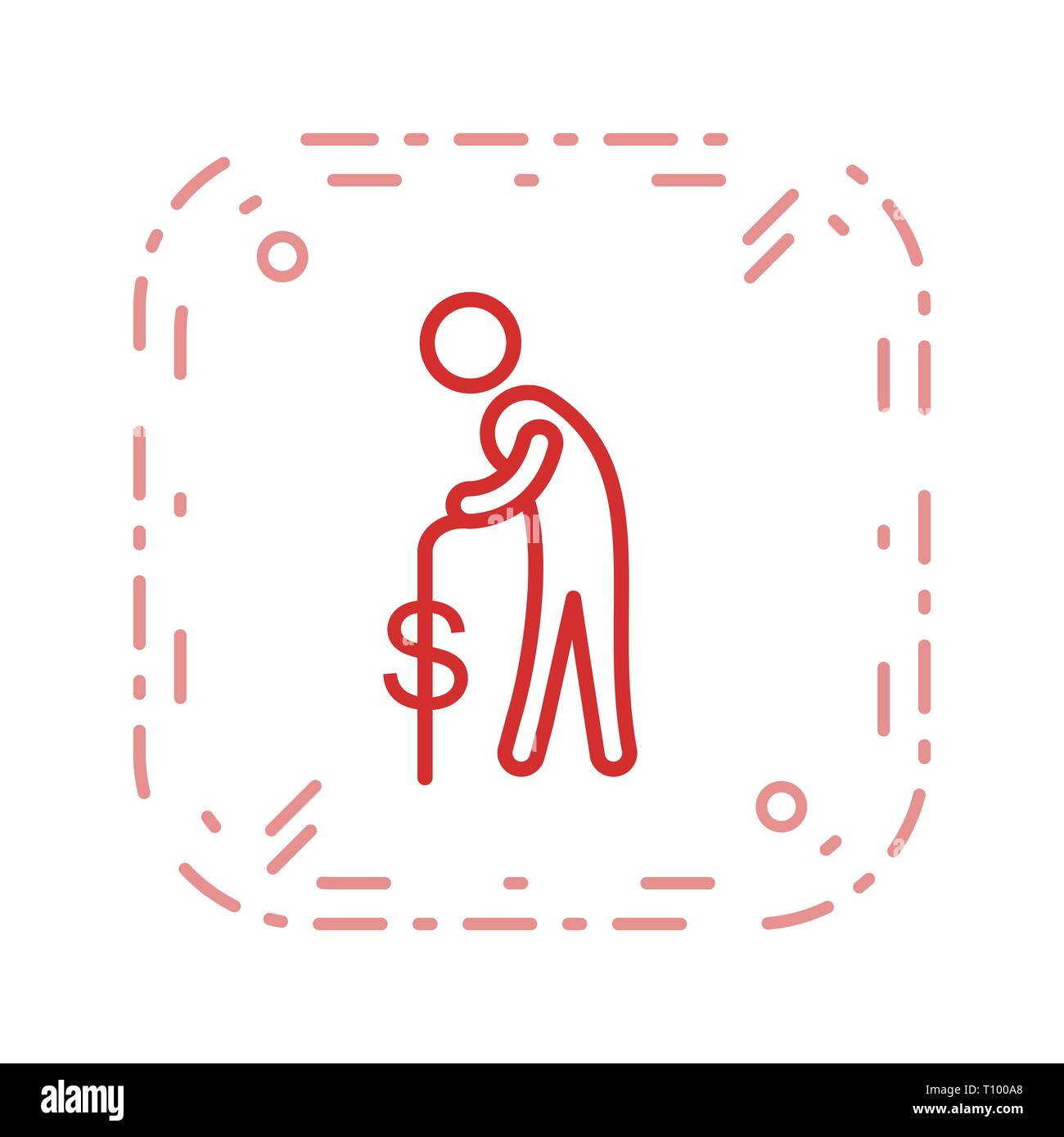 Pension money icon outline Cut Out Stock Images & Pictures - Alamy