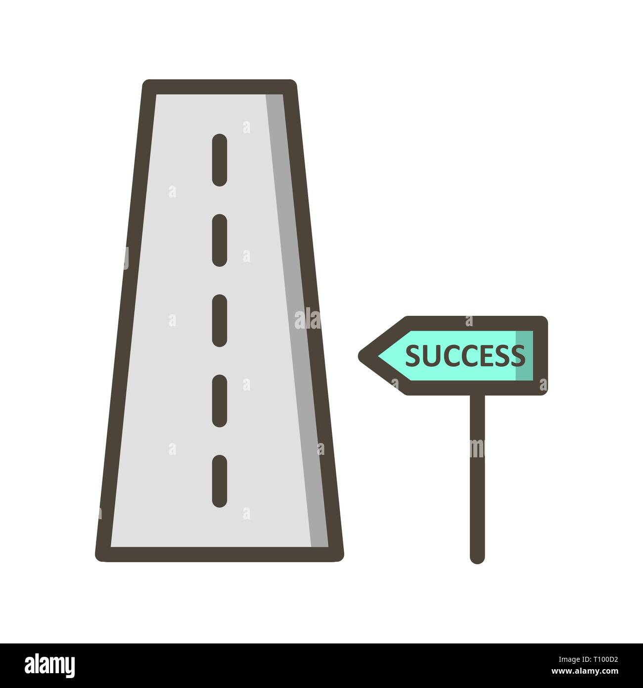 Illustration Road to success Icon Stock Photo - Alamy