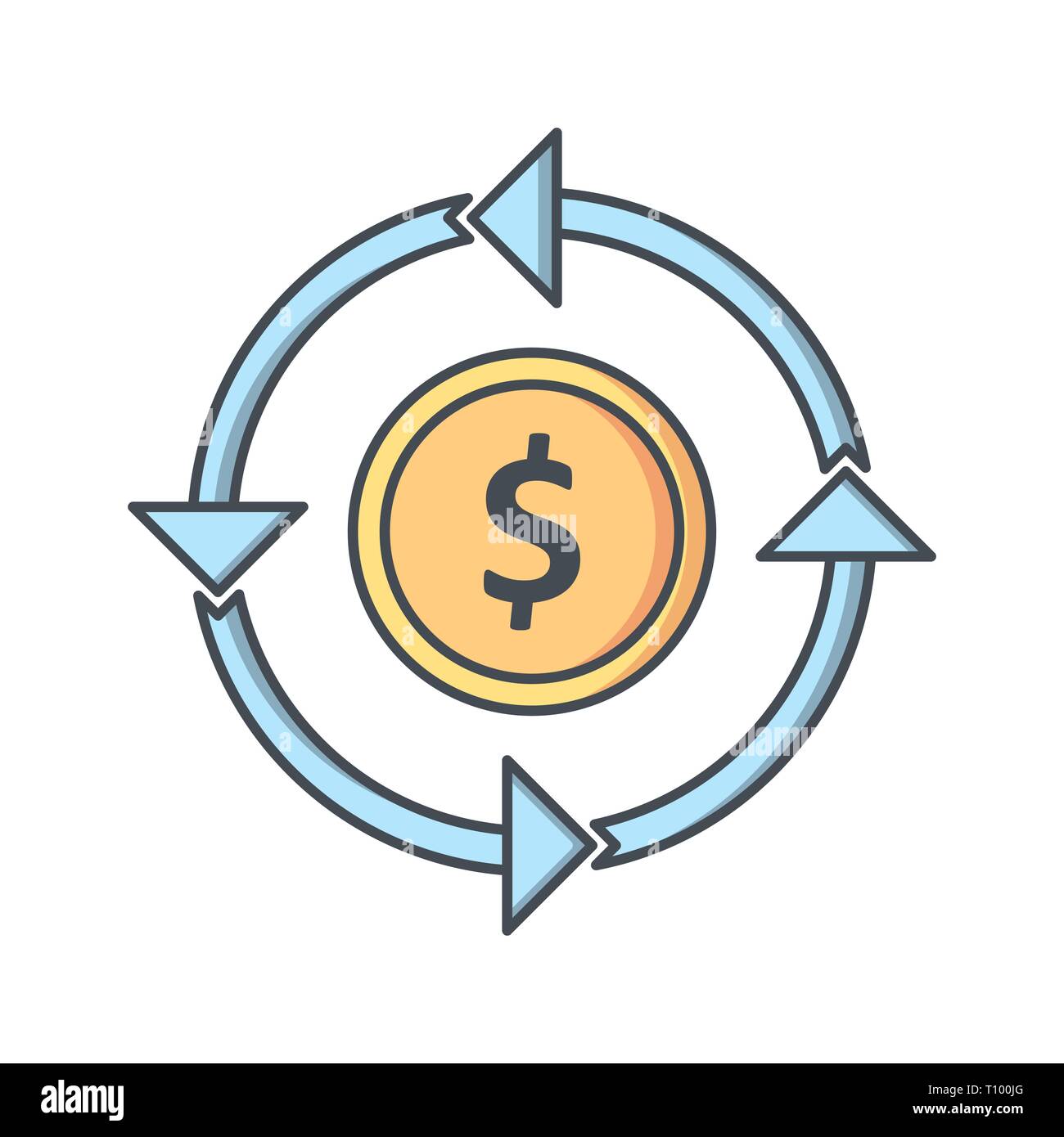 Illustration Money Flow Icon Stock Photo - Alamy