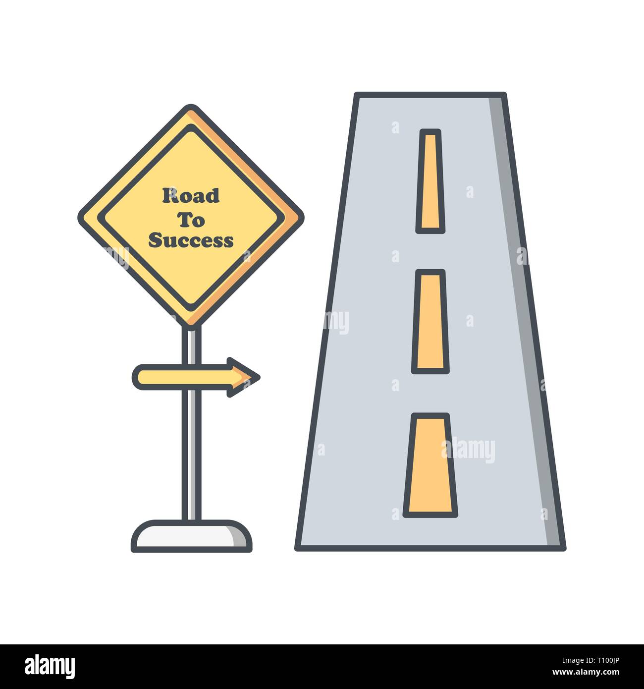 Illustration Road to success Icon Stock Photo - Alamy