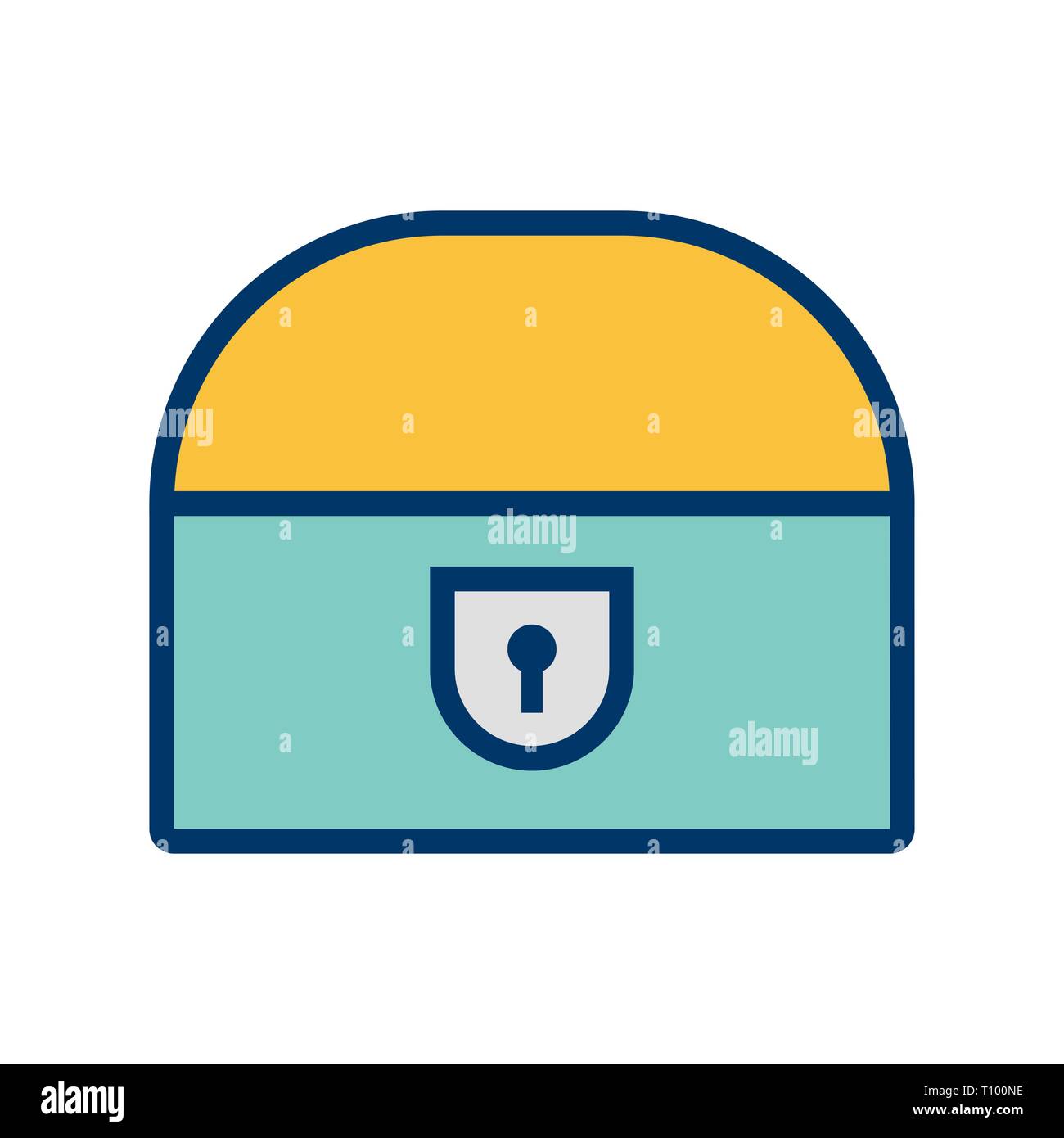 Illustration Coin Chest Icon Stock Photo - Alamy