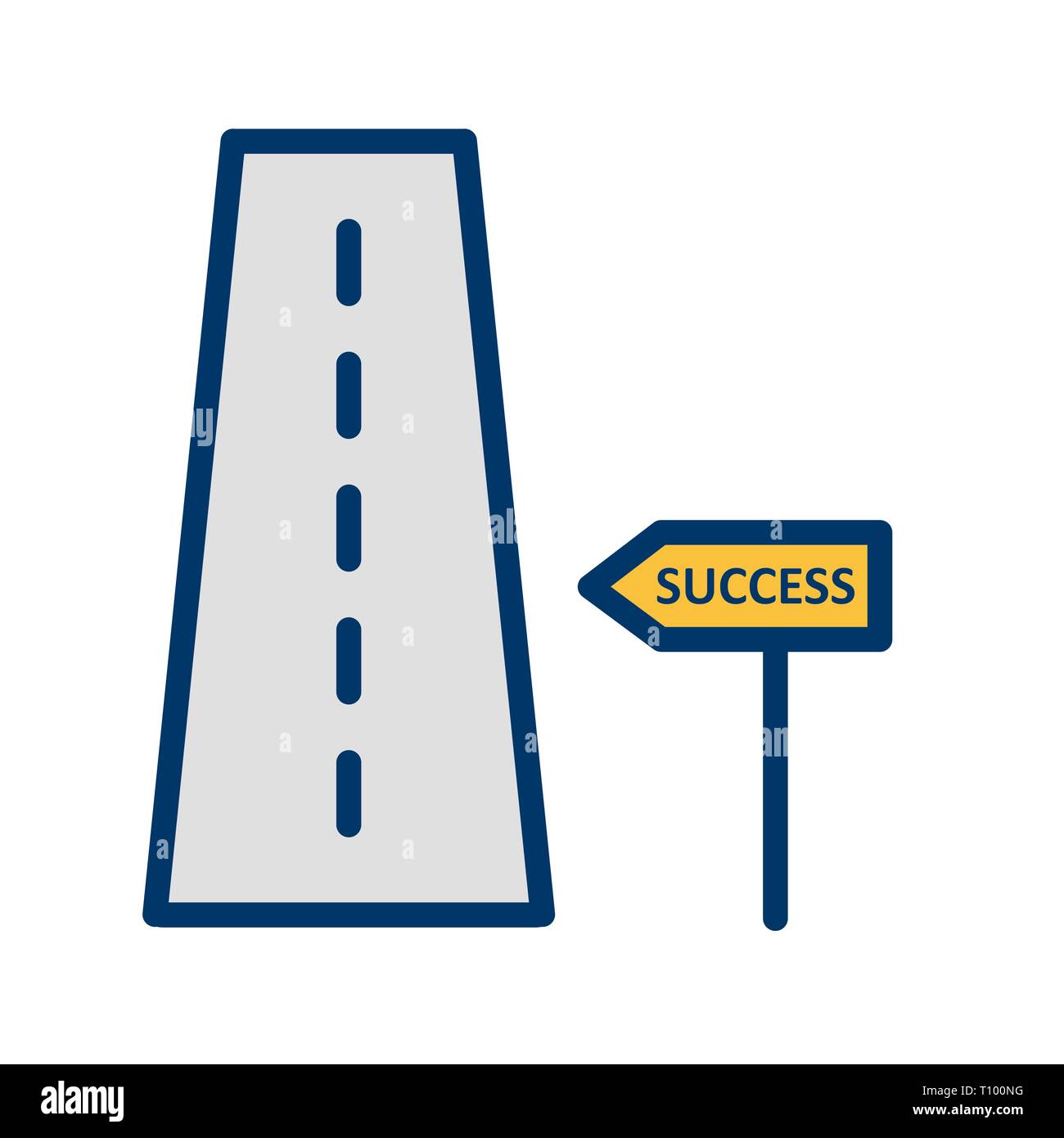 Illustration Road to success Icon Stock Photo - Alamy