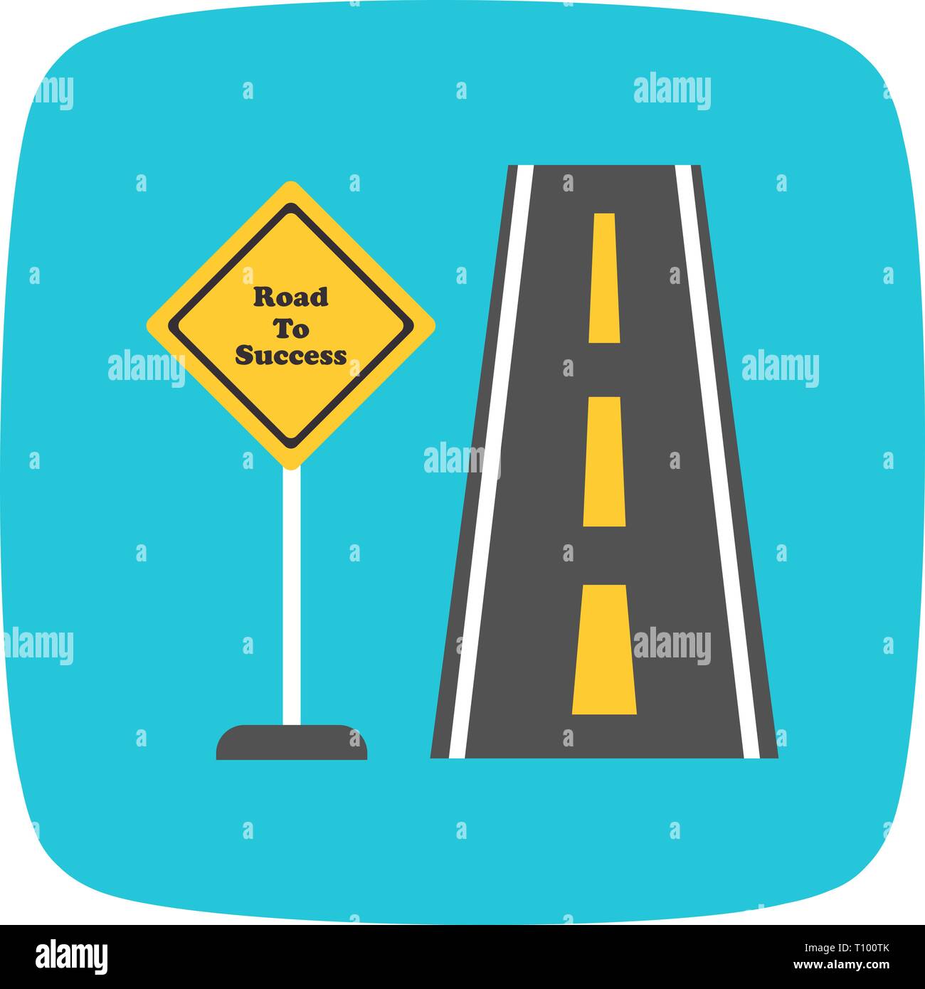 Illustration Road to success Icon Stock Photo - Alamy