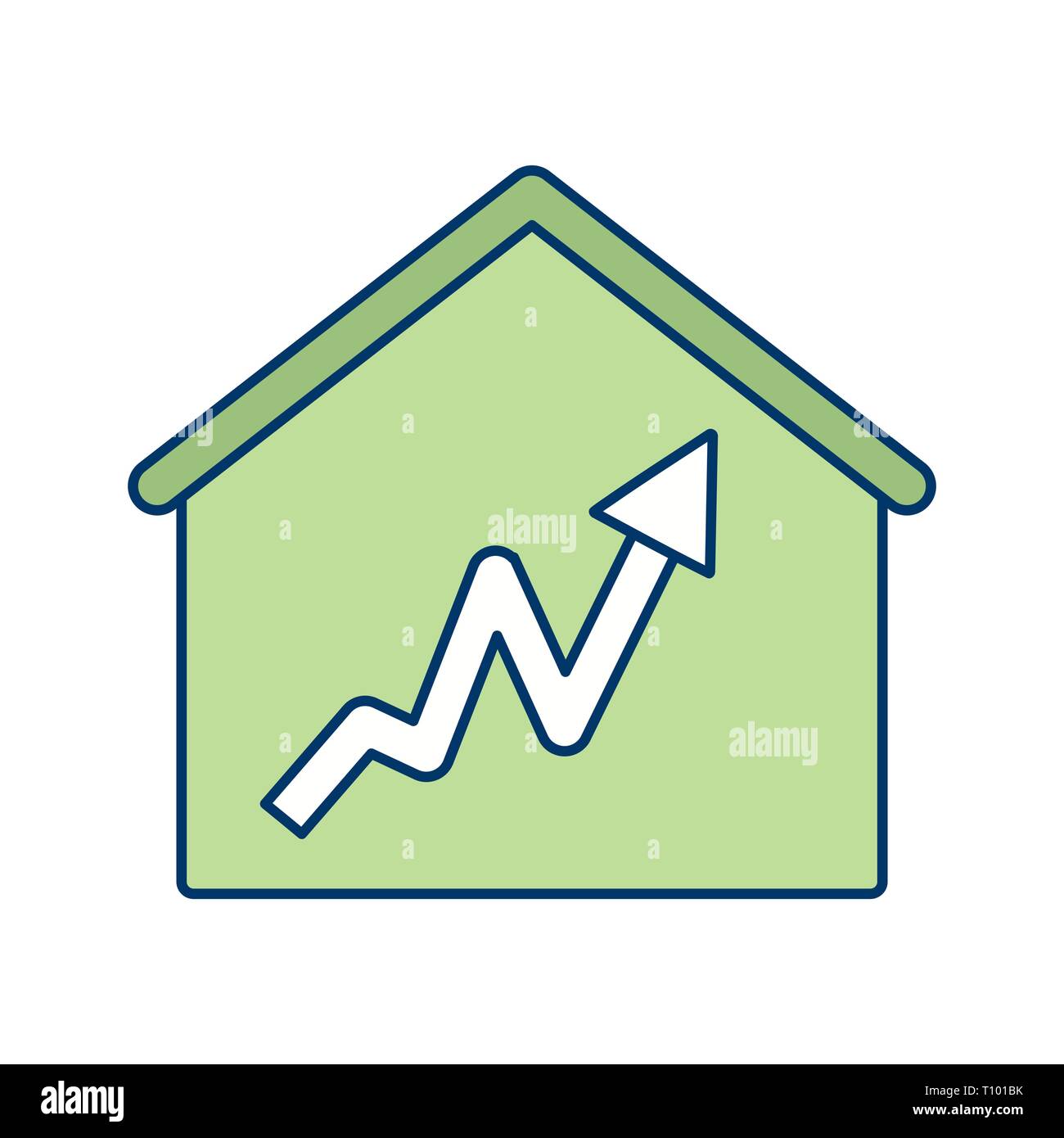 Illustration Graph House Icon Stock Photo - Alamy