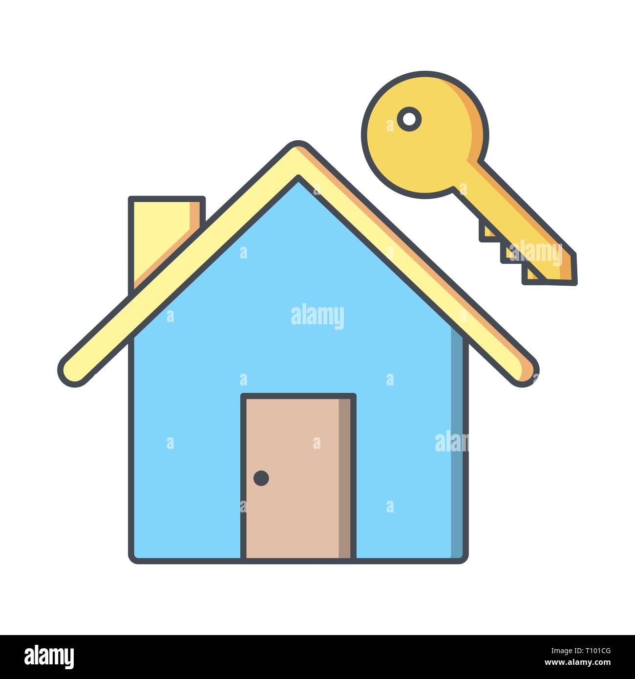 Illustration House Key Icon Stock Photo - Alamy