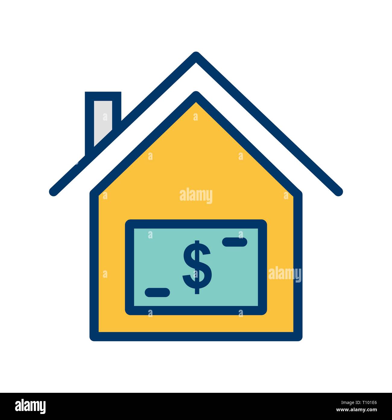 Illustration House Price Icon Stock Photo - Alamy