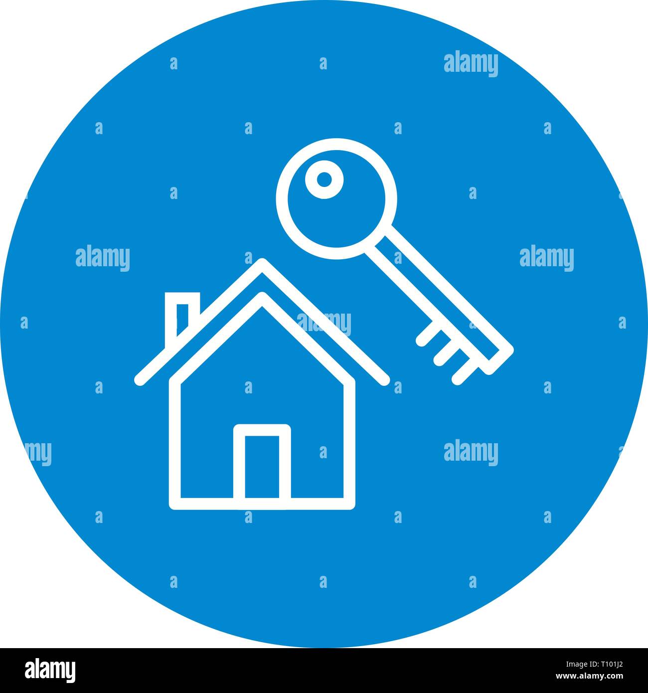Illustration House Key Icon Stock Photo - Alamy