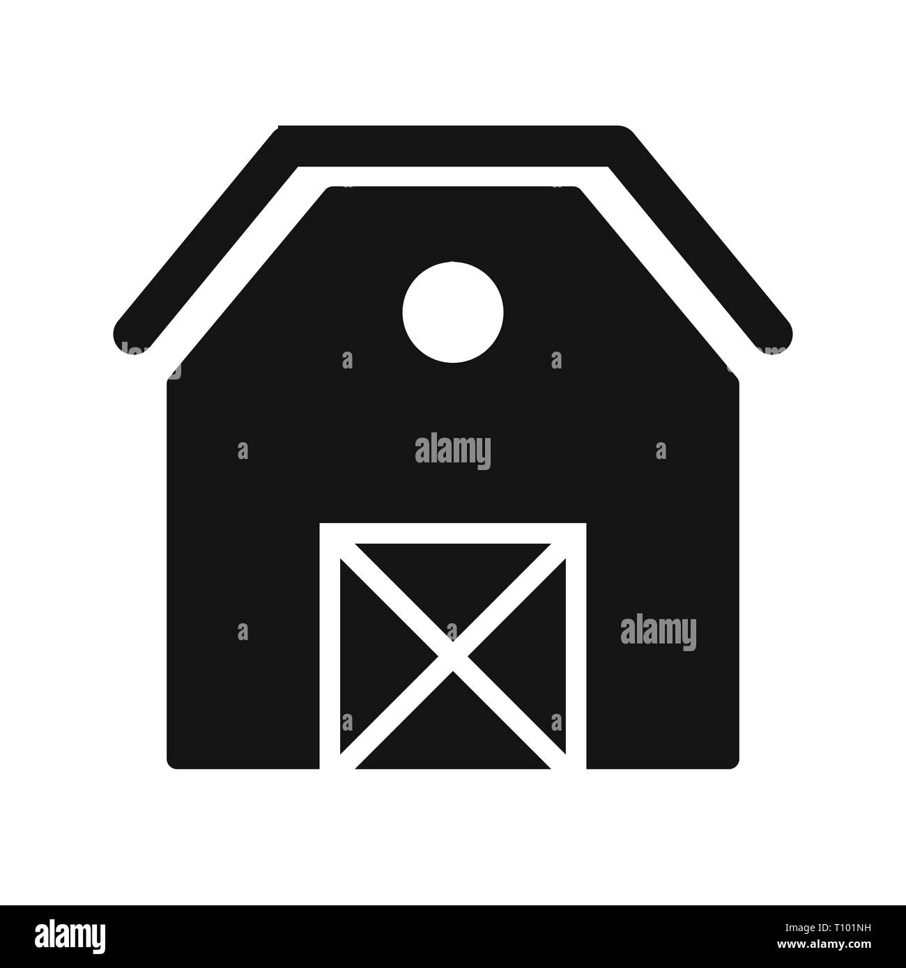 Illustration Barn Icon Stock Photo - Alamy