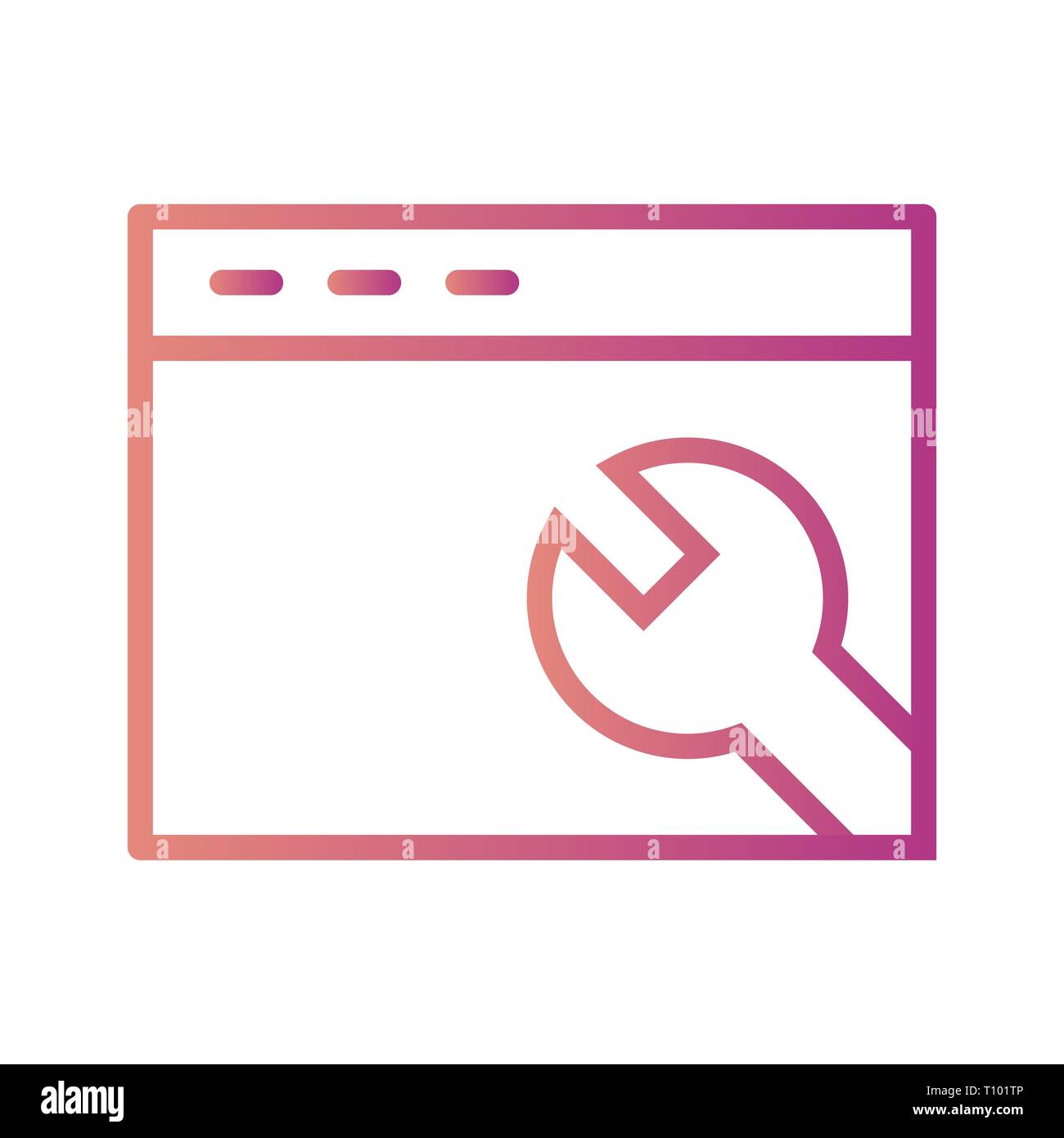 Vector Browser Settings Icon Stock Photo - Alamy