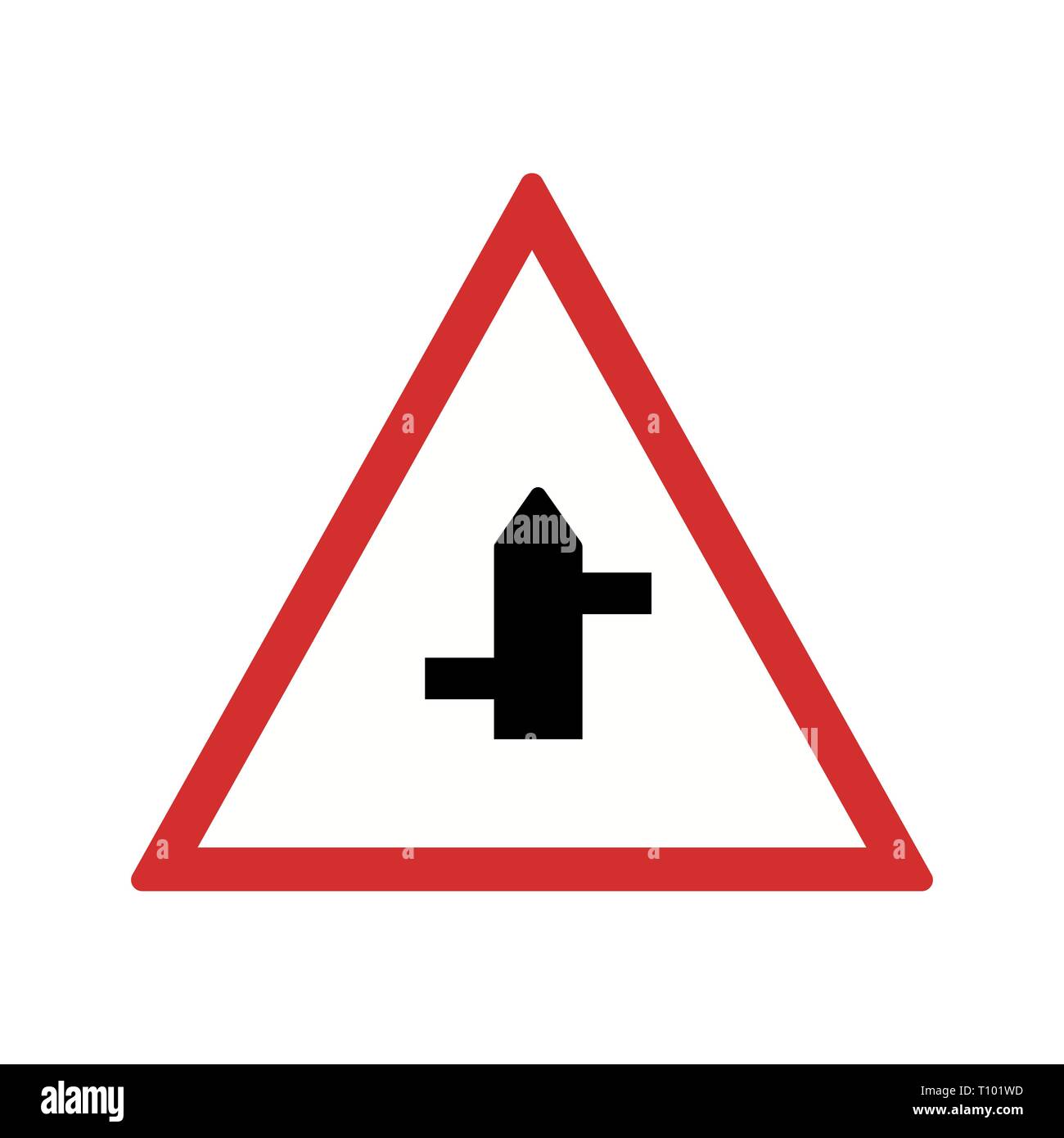 Illustration Minor Cross Roads From Right To Left Road Sign Icon Stock ...