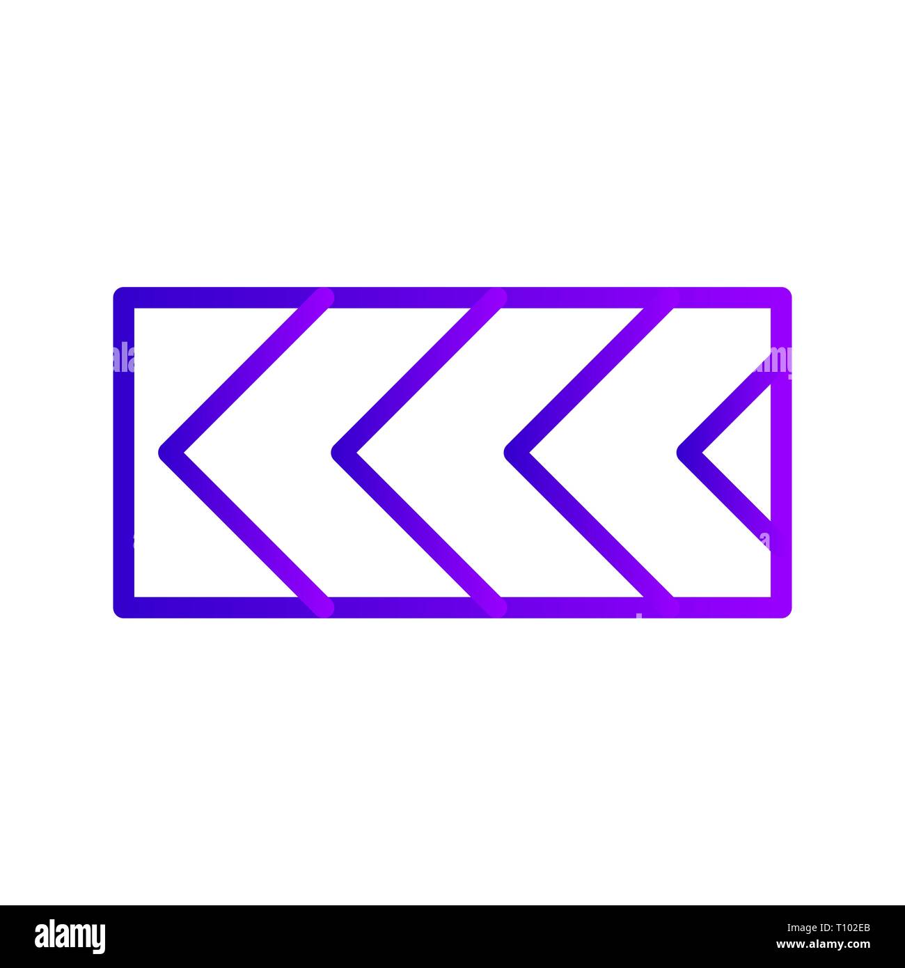 Illustration Sharp deviation of route to left Road Sign Icon Stock ...