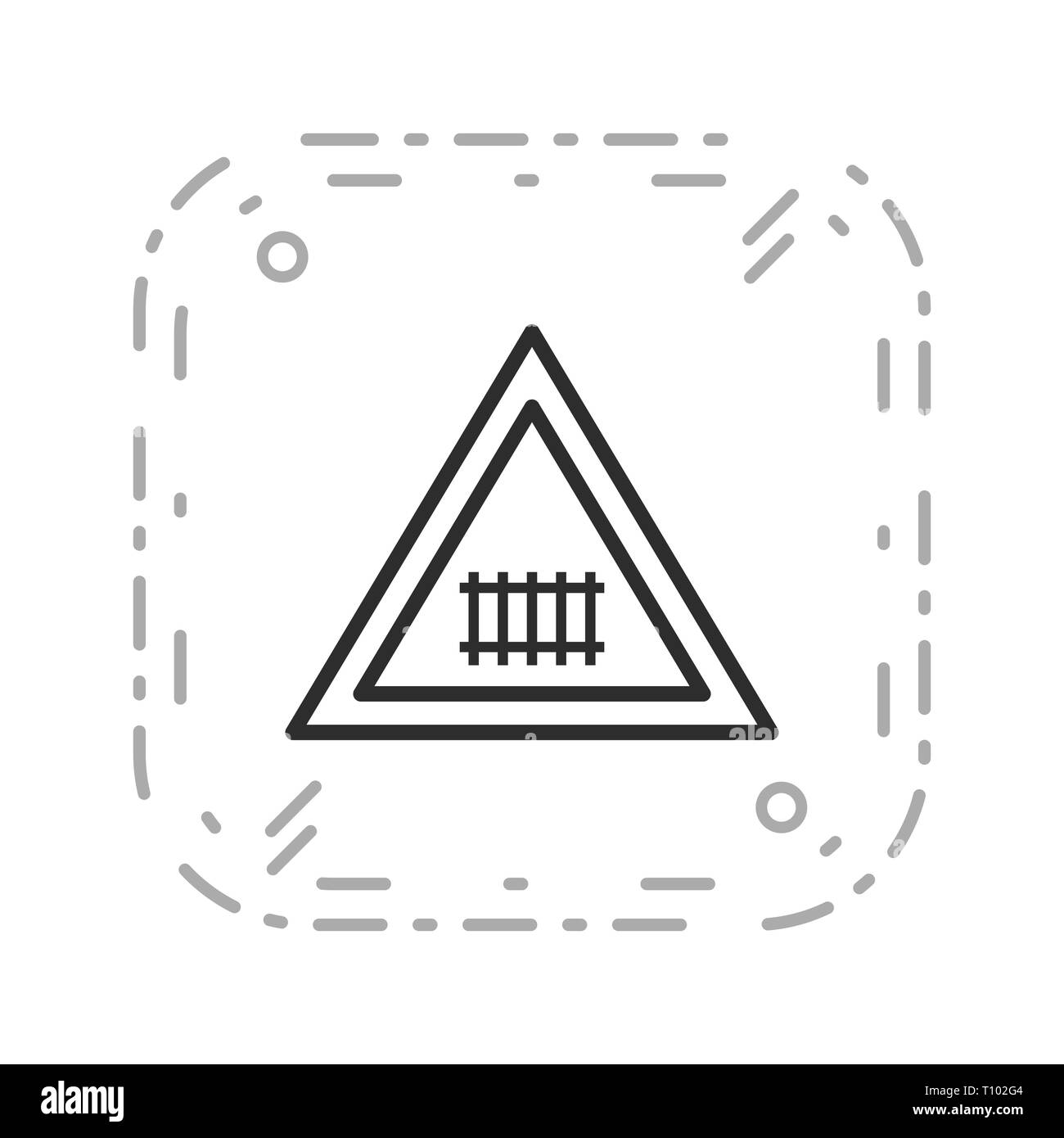 Illustration Level crossing (with gate) Road Sign Icon Stock Photo - Alamy