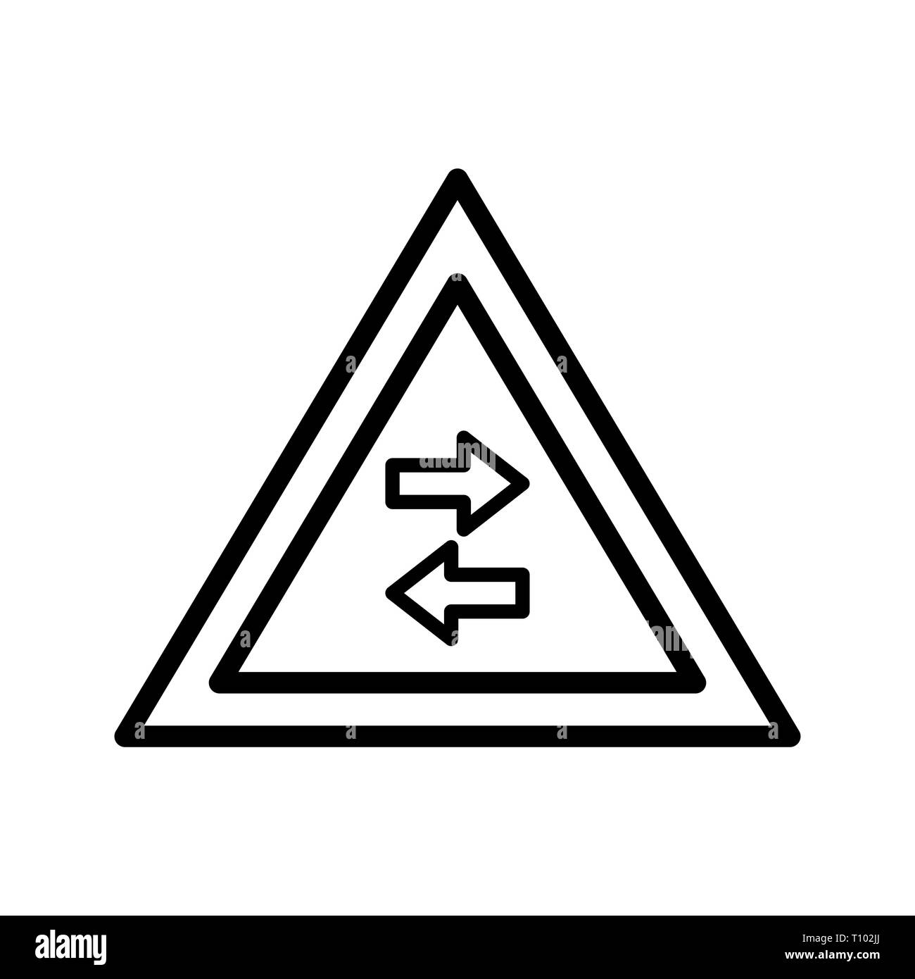 Illustration Two-way traffic crosses one-way Road Sign Icon Stock Photo ...