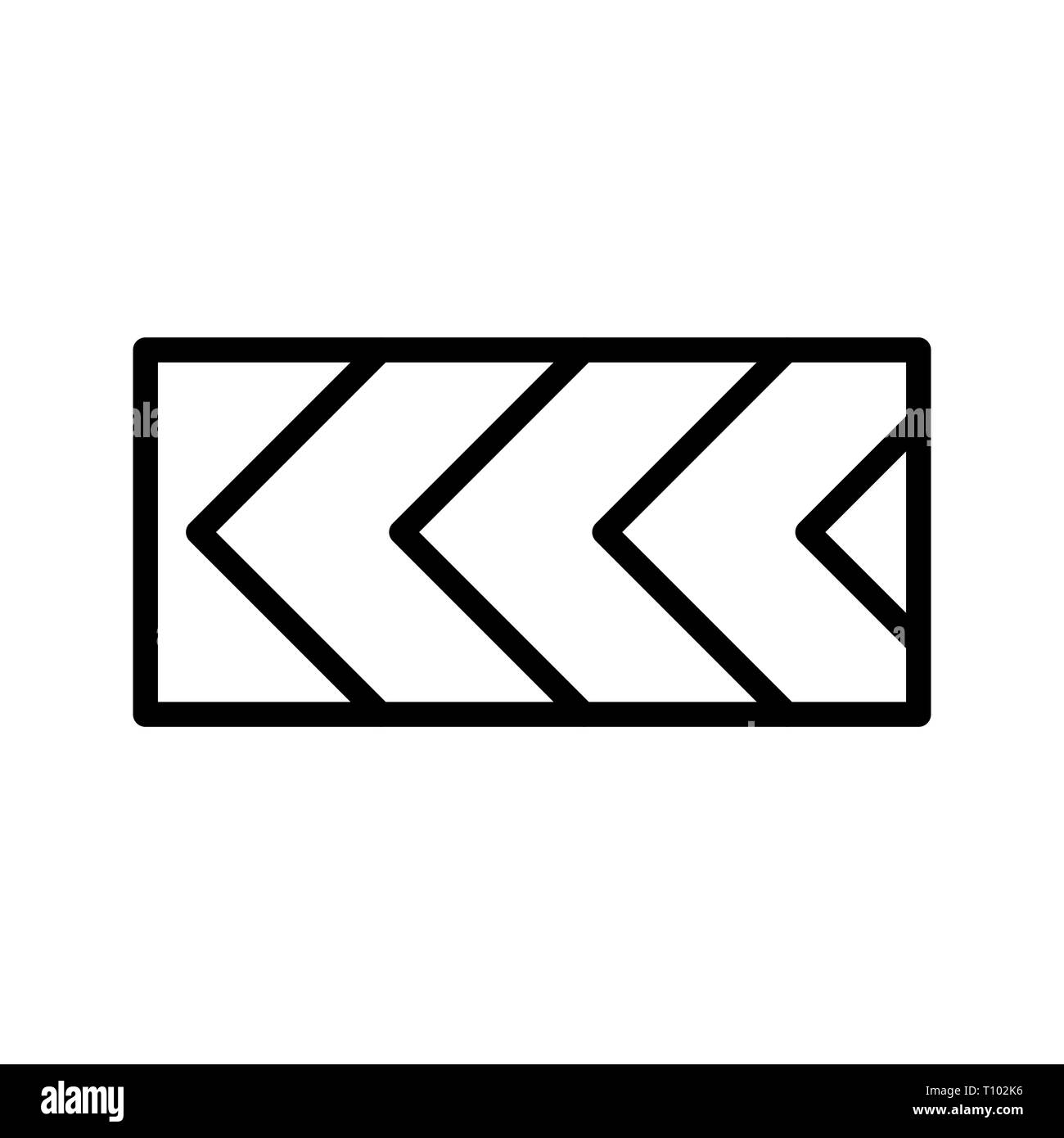 Illustration Sharp deviation of route to left Road Sign Icon Stock ...