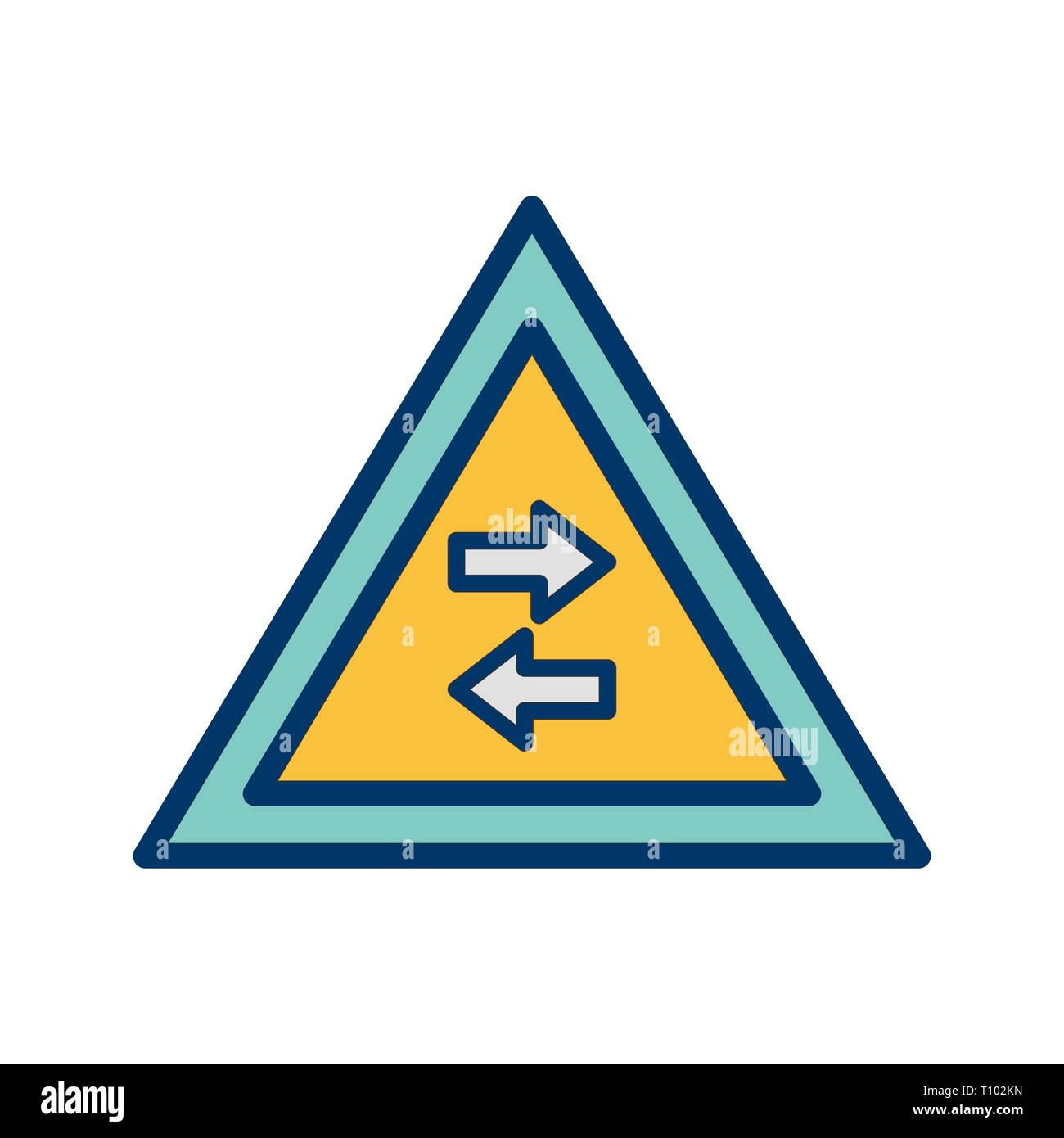 Illustration Two-way traffic crosses one-way Road Sign Icon Stock Photo ...