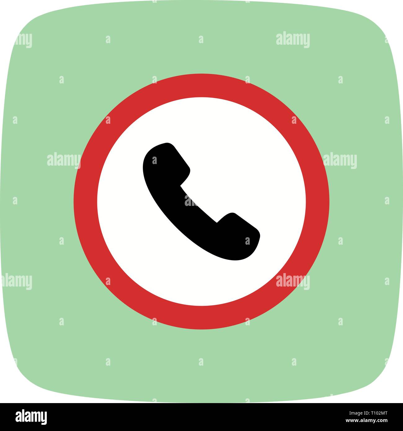 Vector Telephone Road Sign Icon Stock Photo - Alamy