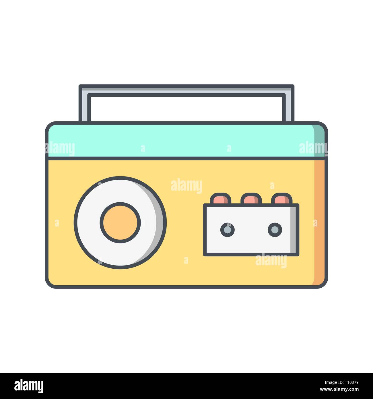 Illustration Cassette Player Icon Stock Photo - Alamy