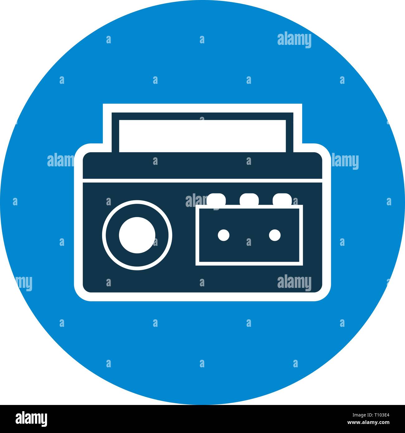 Illustration Cassette Player Icon Stock Photo - Alamy