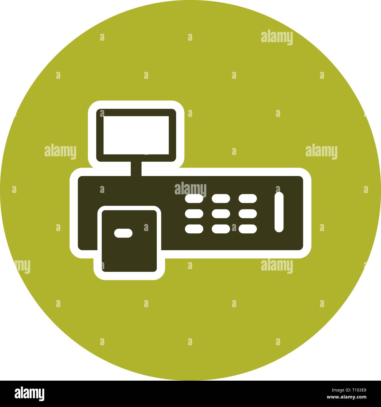 Illustration Billing Machine Icon Stock Photo - Alamy