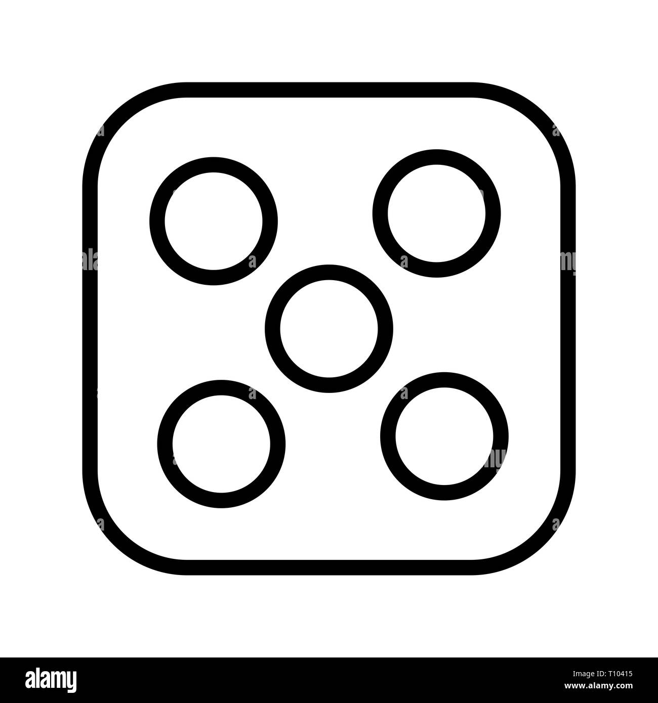 Illustration Dice Five Icon Stock Photo - Alamy