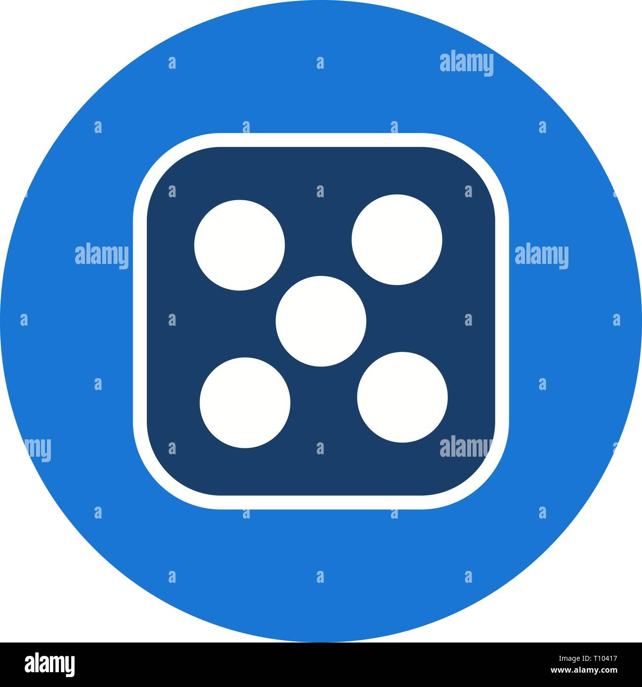 Illustration Dice Five Icon Stock Photo - Alamy