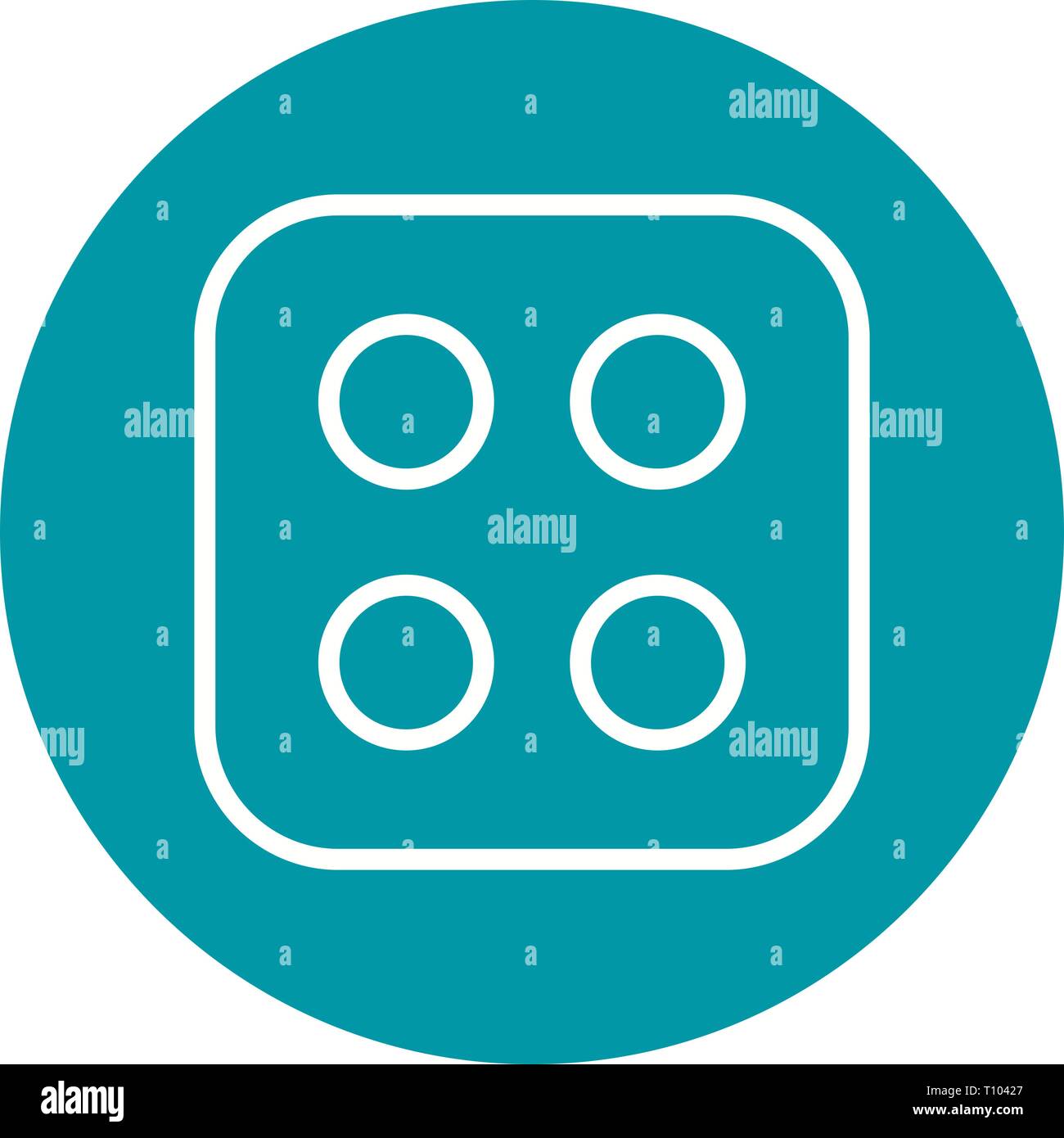 Illustration Dice Four Icon Stock Photo - Alamy