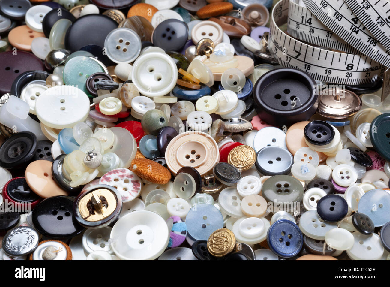 Assorted collection of buttons Stock Photo - Alamy