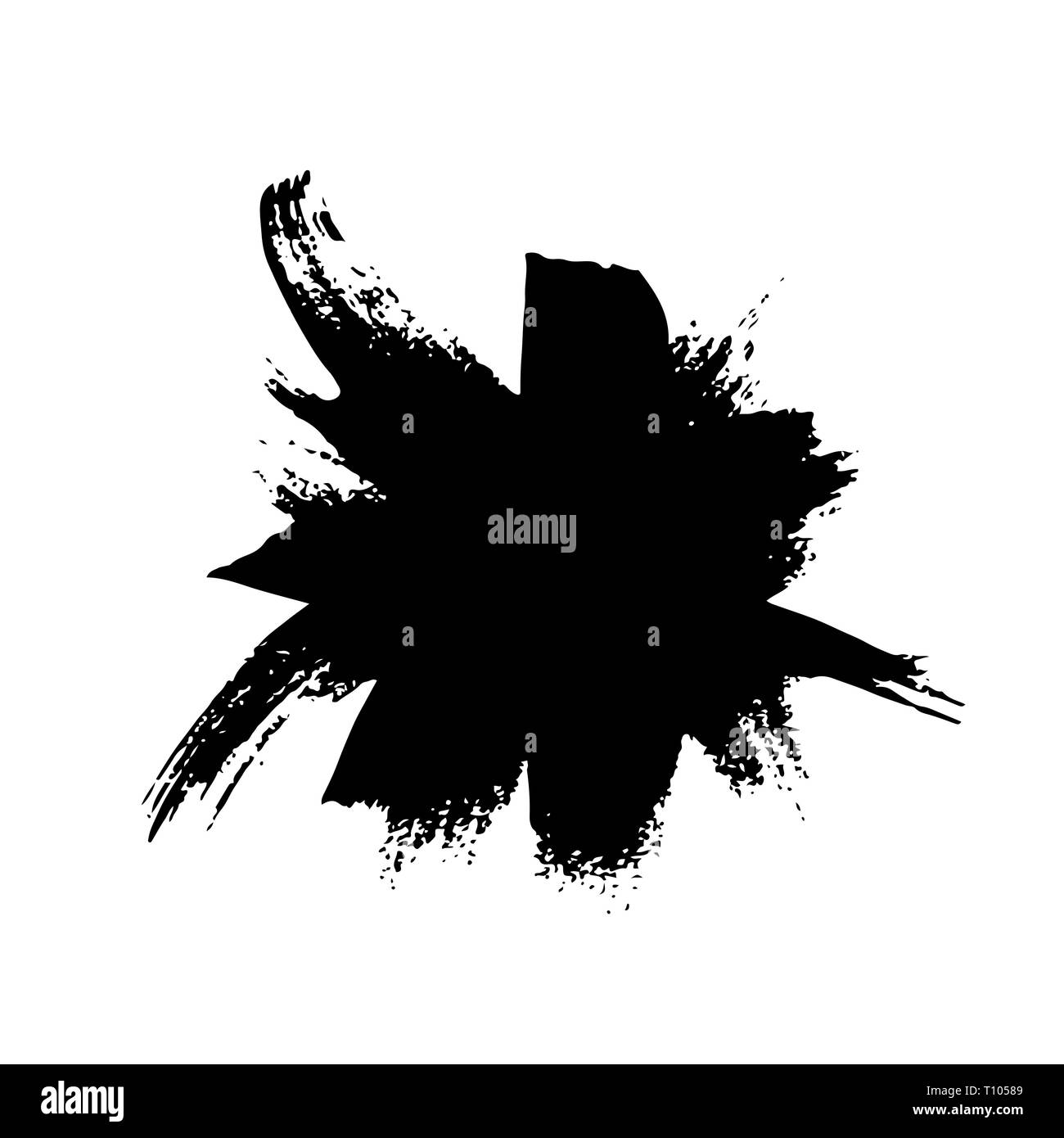 Abstract hand drawn ink dry brush banner. Vector illustration Stock ...