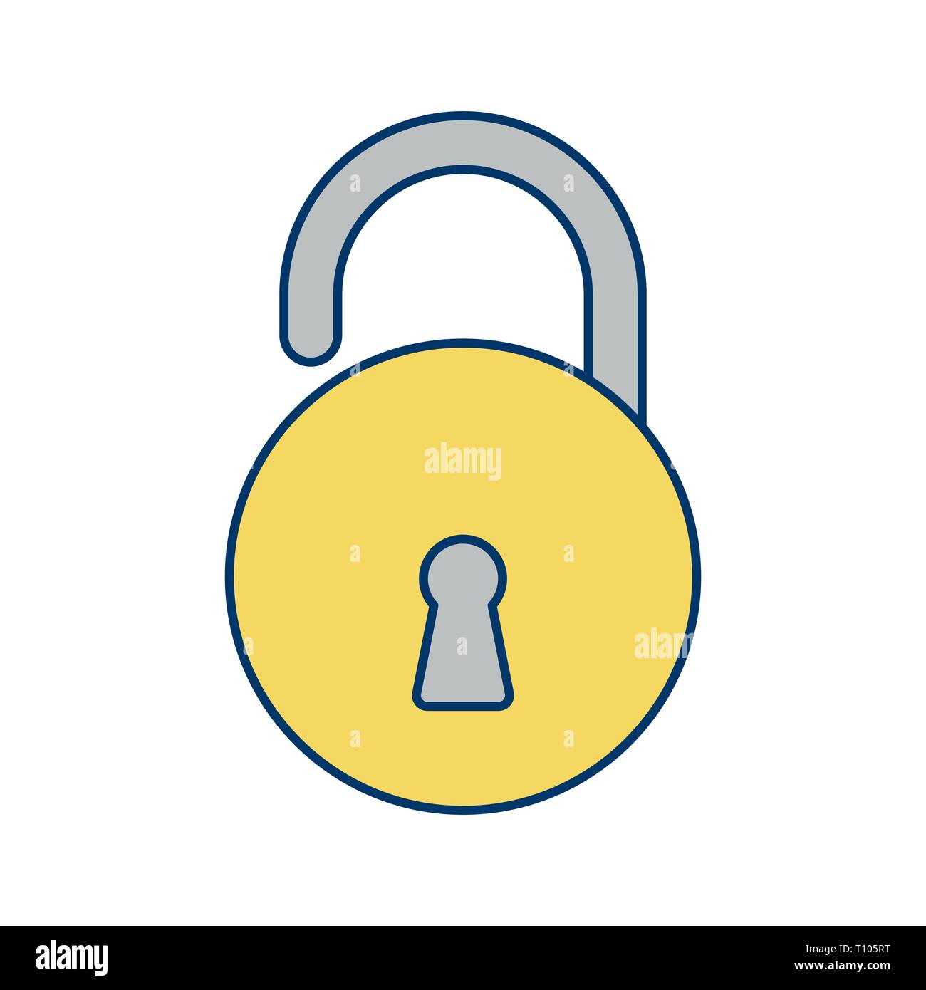 Illustration Unlock Icon Stock Photo - Alamy
