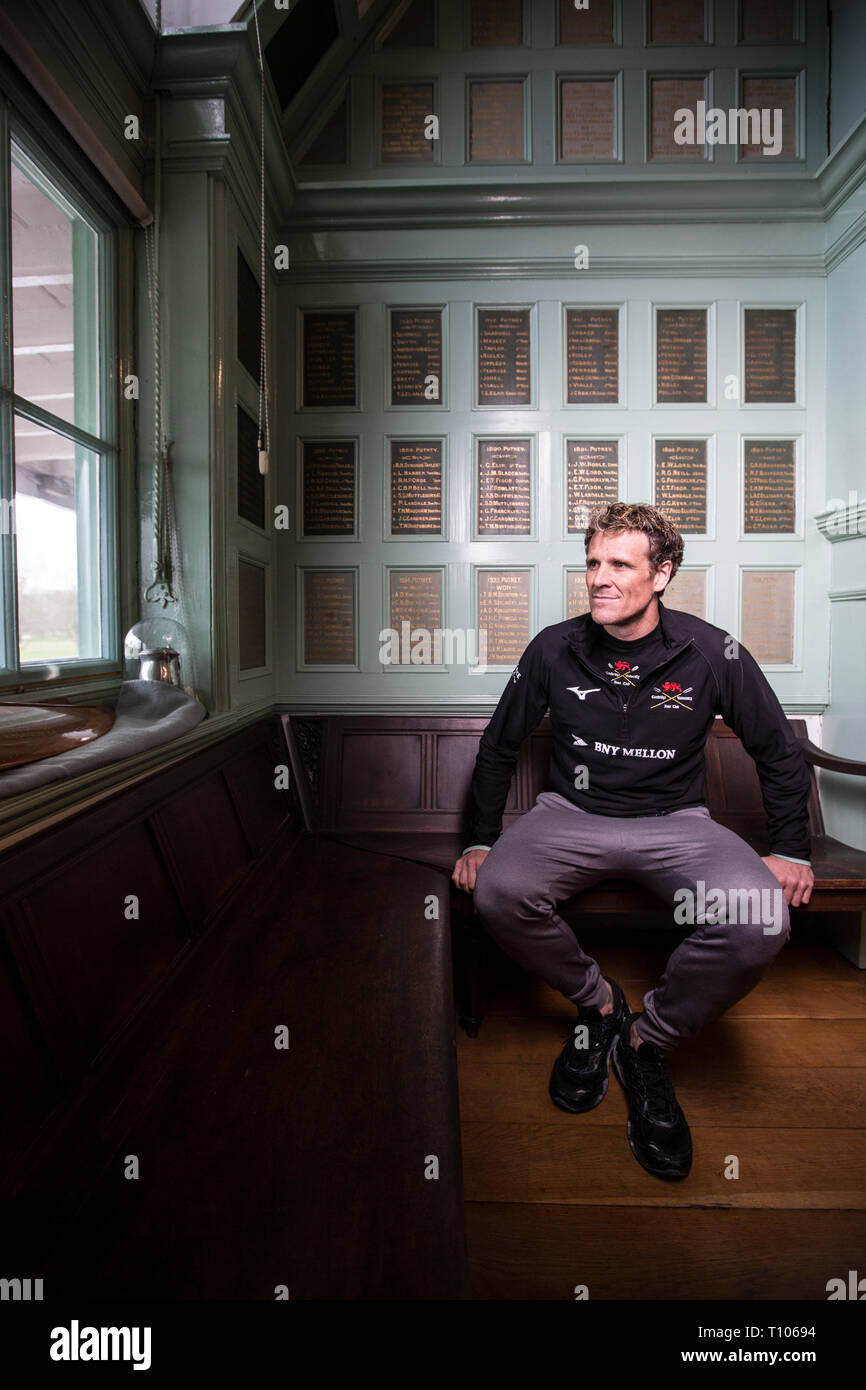 James Cracknell, former Olympic rower, sat in the Captains Room at ...